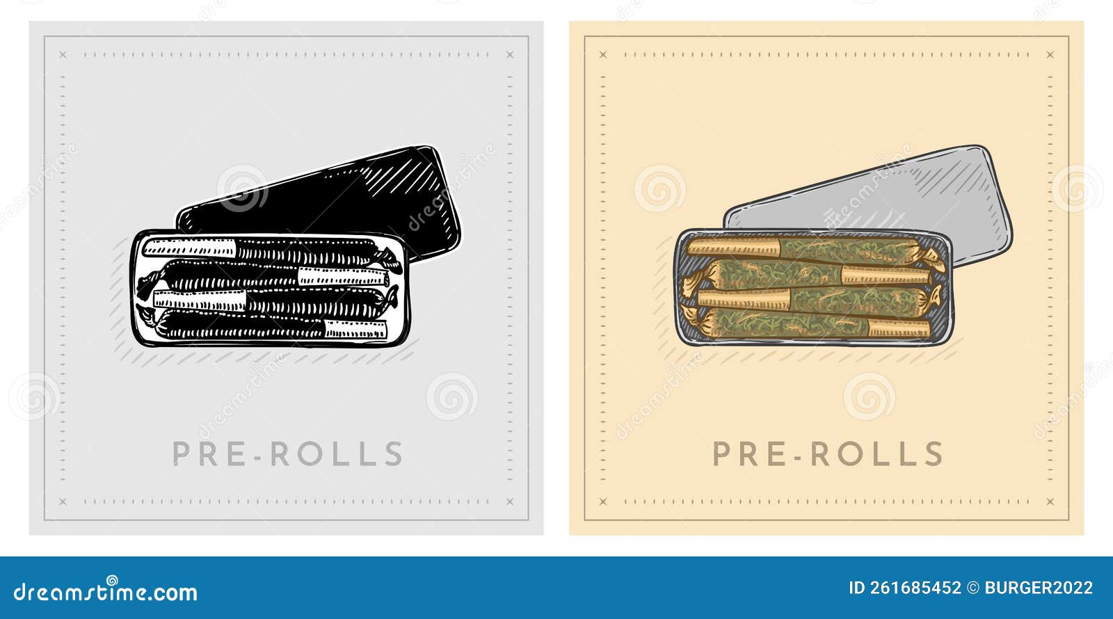 Cannabis Joint Prerolls Tin Pack Box Stock Vector - Illustration of ...