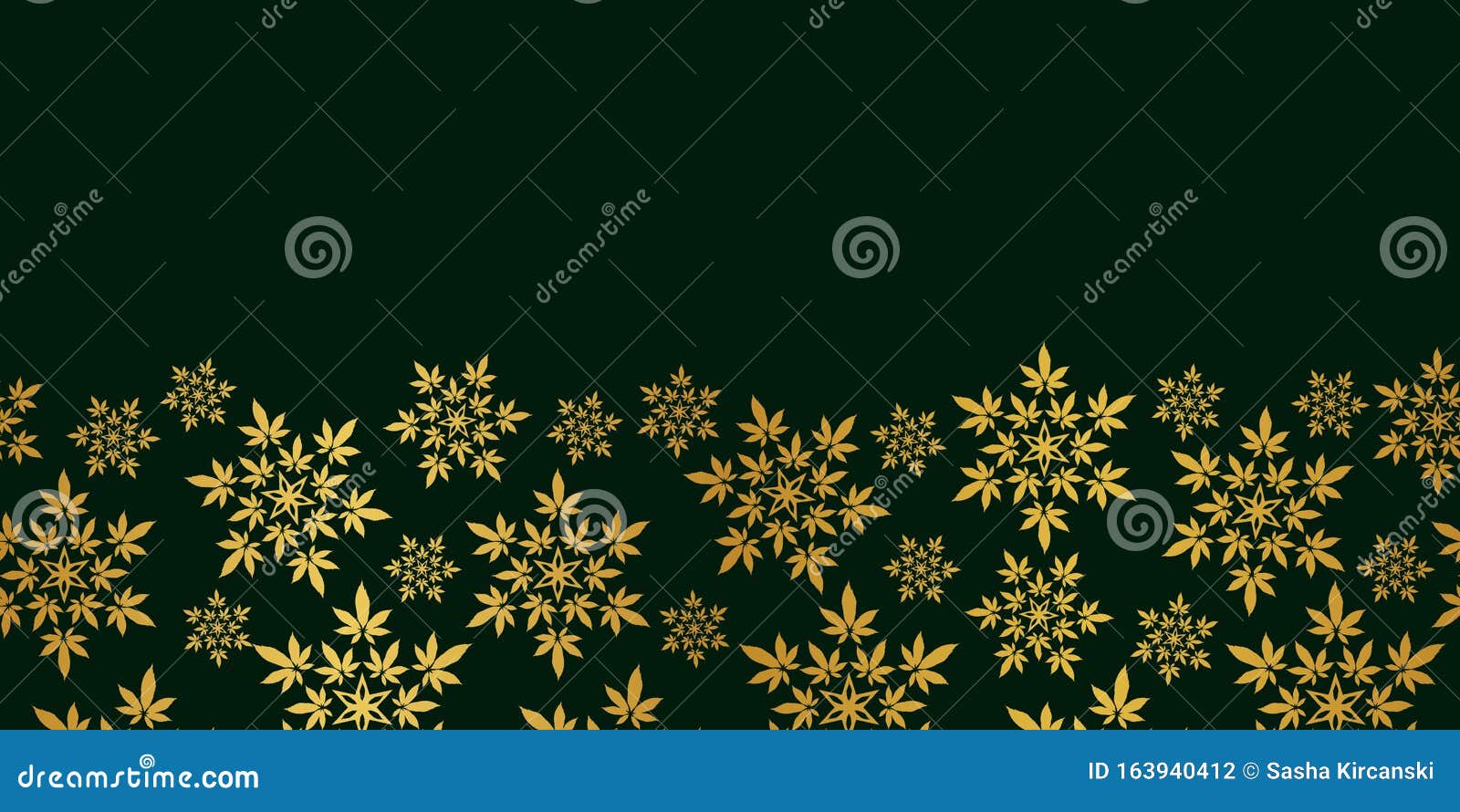 Cannabis Leaf Border Seamless Vector Pattern Background Stock Vector ...