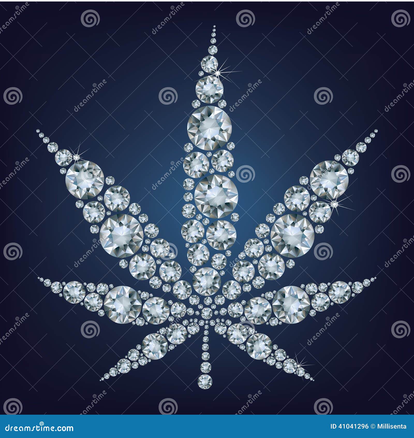 Cannabis Leaf Made a Lot of from Diamonds. Stock Illustration ...