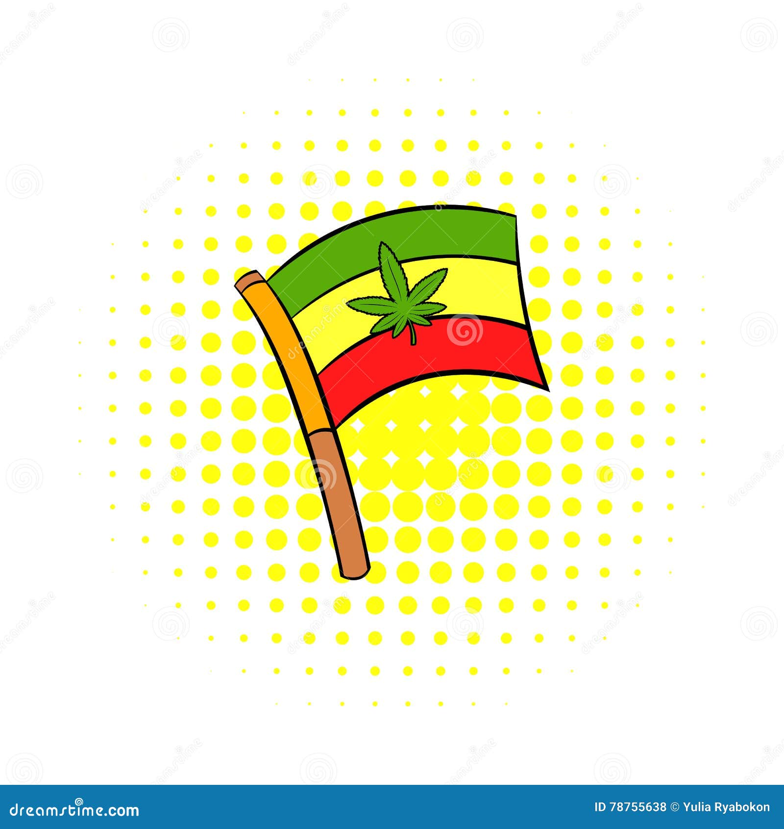 Flag Rastaman Icon, Cartoon Style Royalty-Free Illustration ...