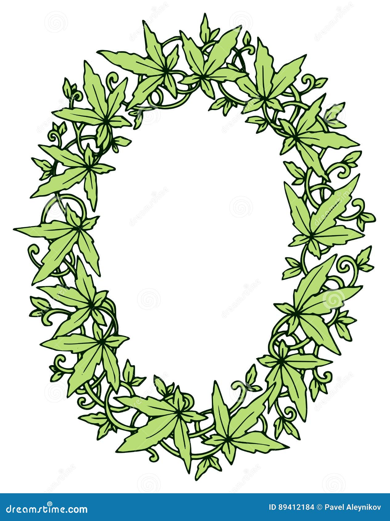 Cannabis Leafs Frame Hand Drawn. Vector Image. Stock Vector ...