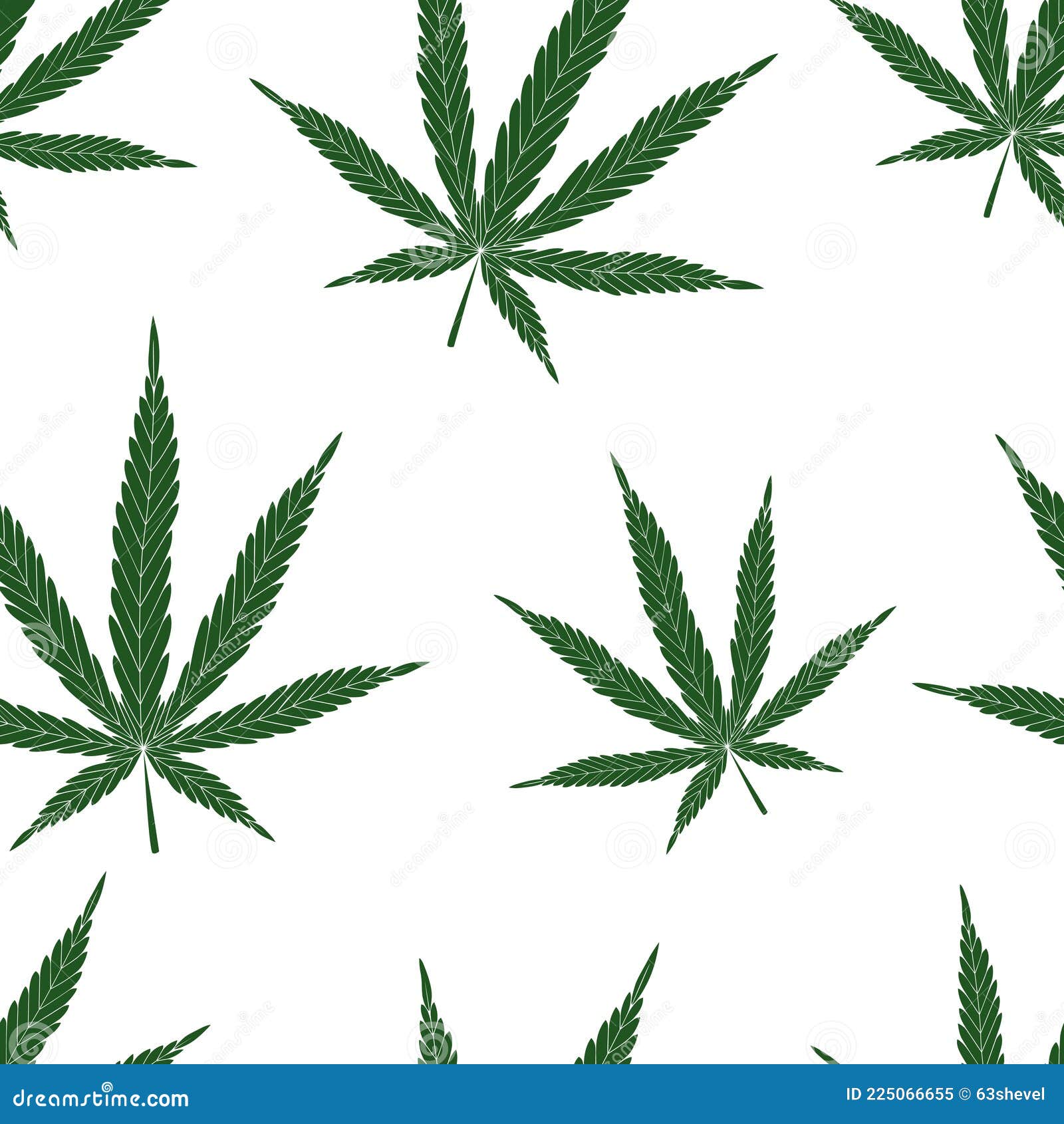 Cannabis Leaves, Marijuana. Seamless Vector Pattern. Hand Drawing on a ...