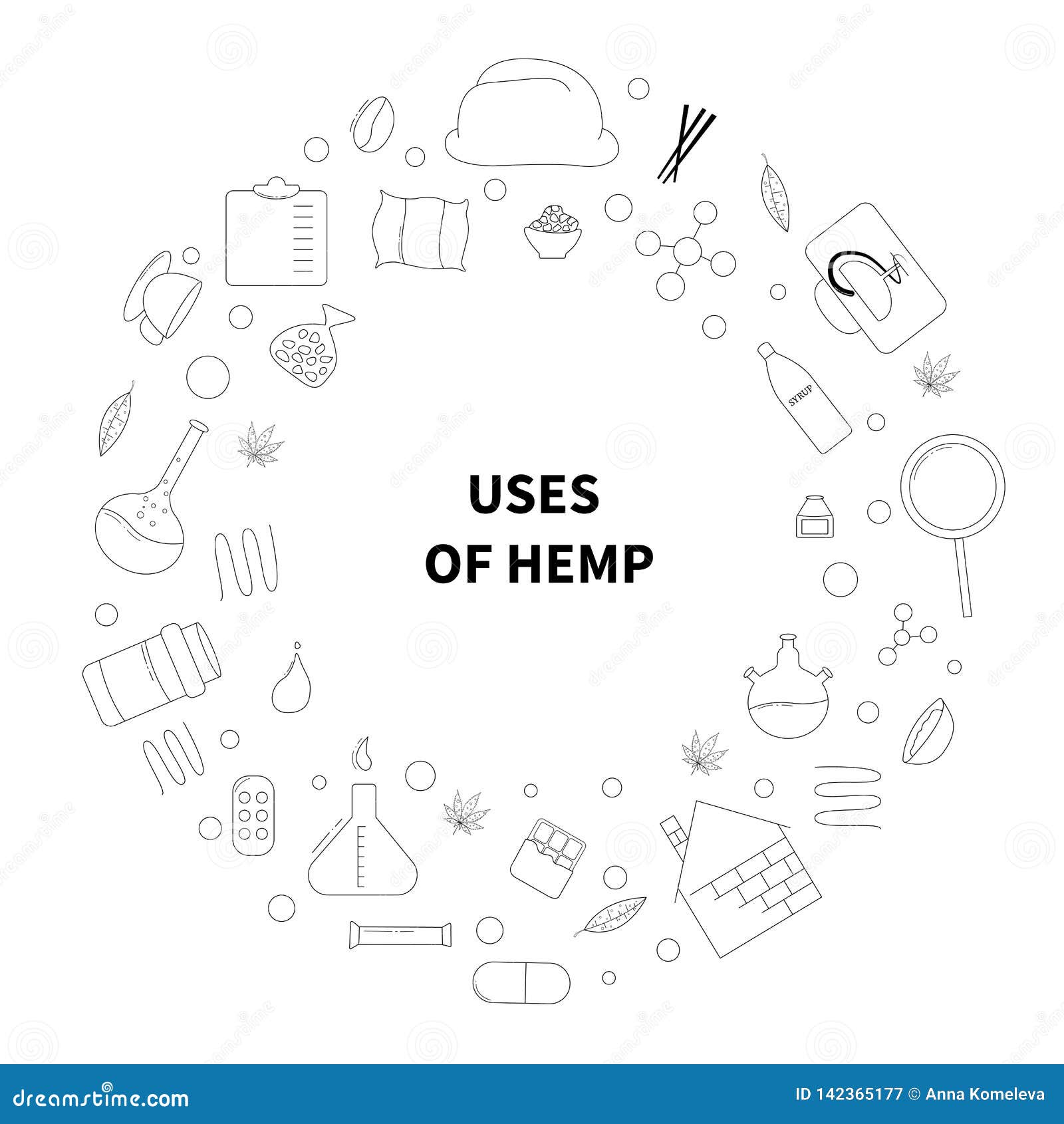 Template hemp icon 3 stock vector. Illustration of health - 142365177