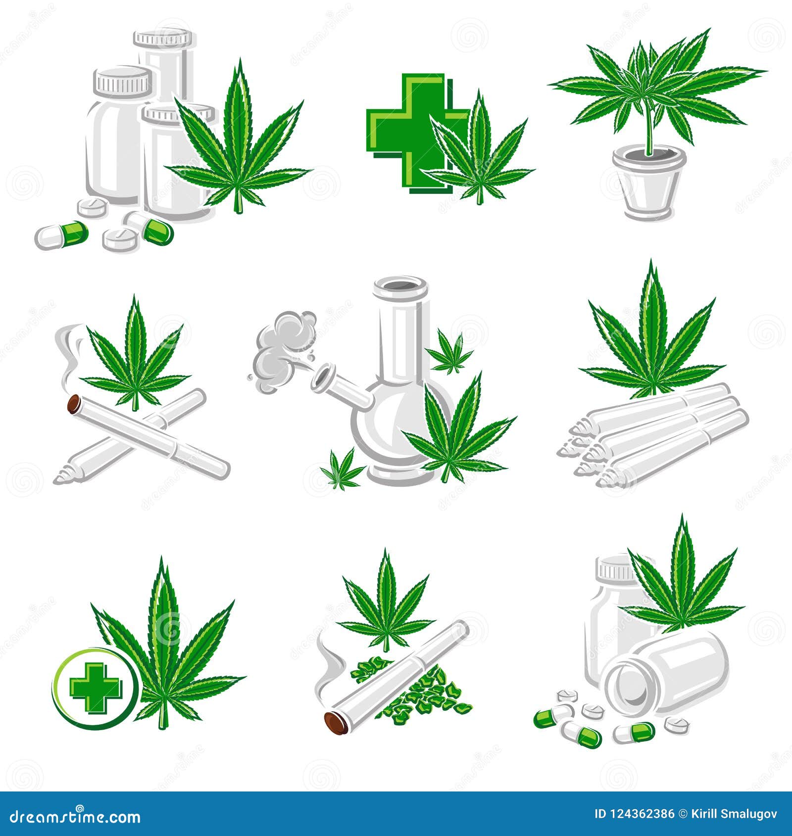 Cannabis, Marijuana Labels and Elements Set. Cannabis Icon Collection ...
