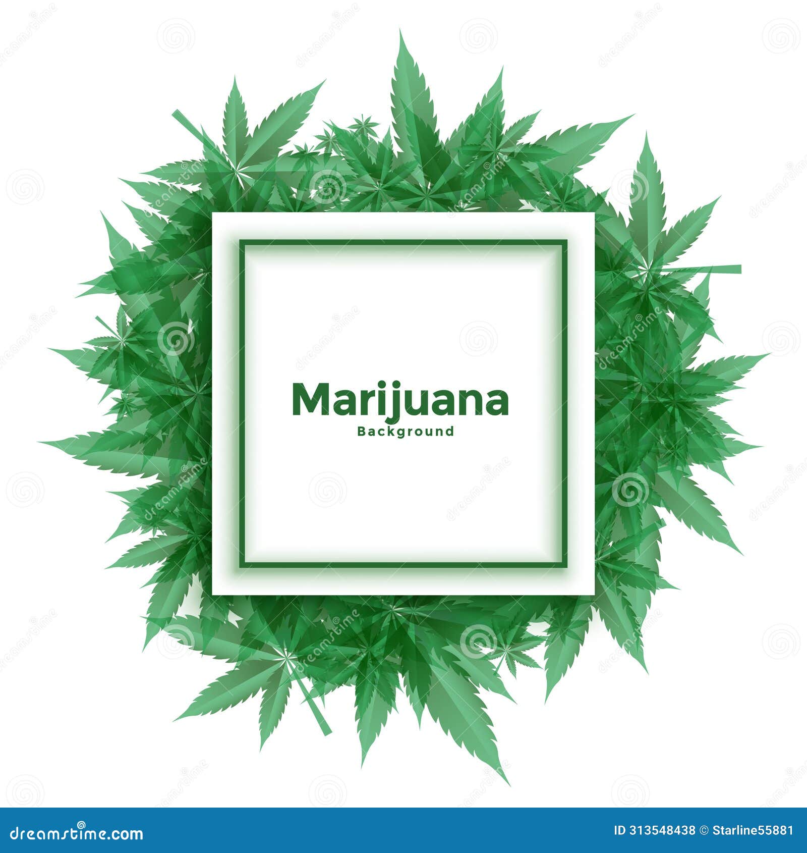 Cannabis Marijuana Leaves Frame Background Stock Vector - Illustration ...