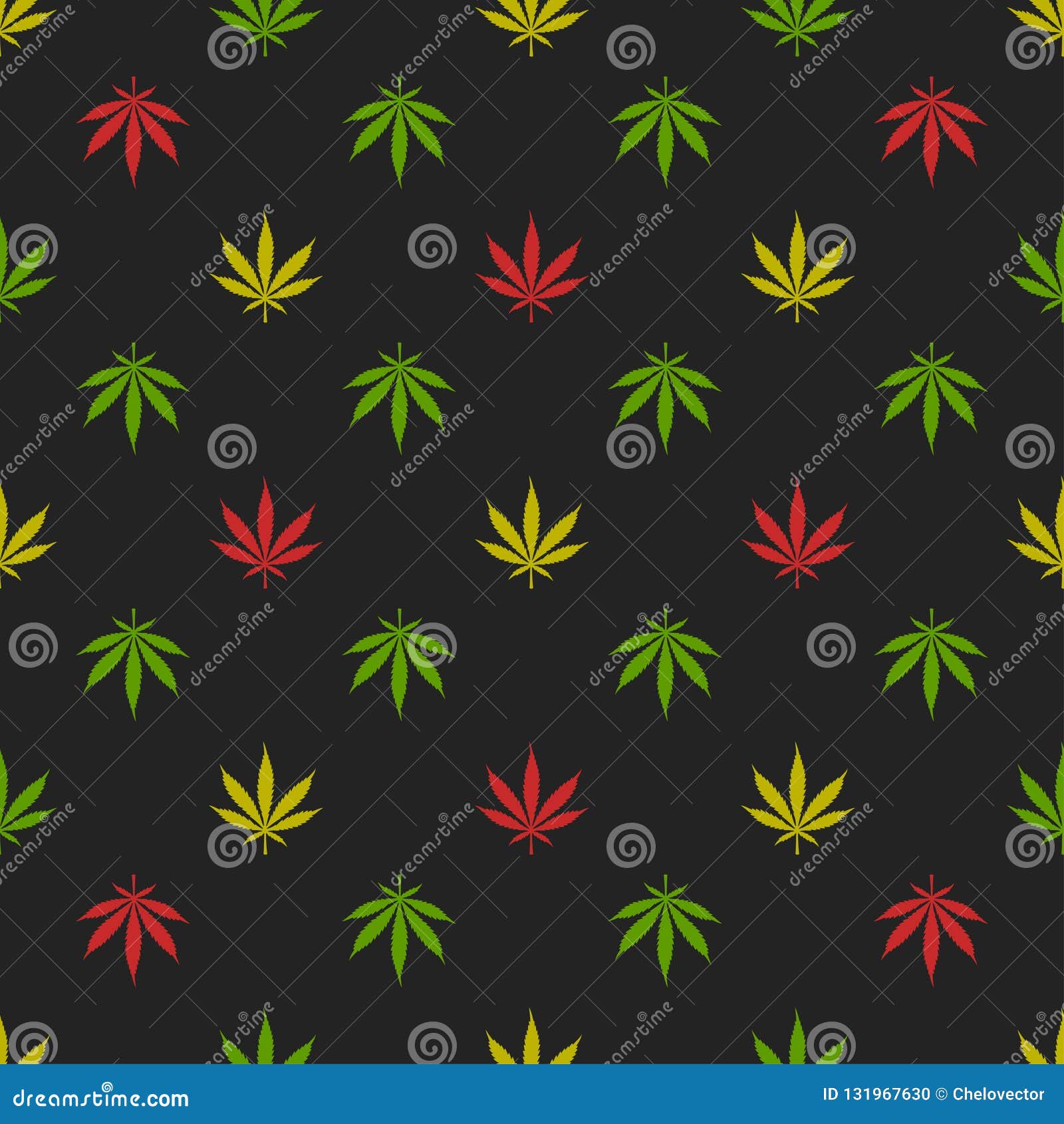 Cannabis Marijuana Seamless Pattern. Vector Illustration. Stock Vector ...