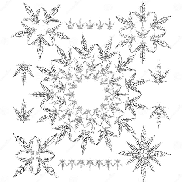 Cannabis outline pattern stock vector. Illustration of simple - 74931367