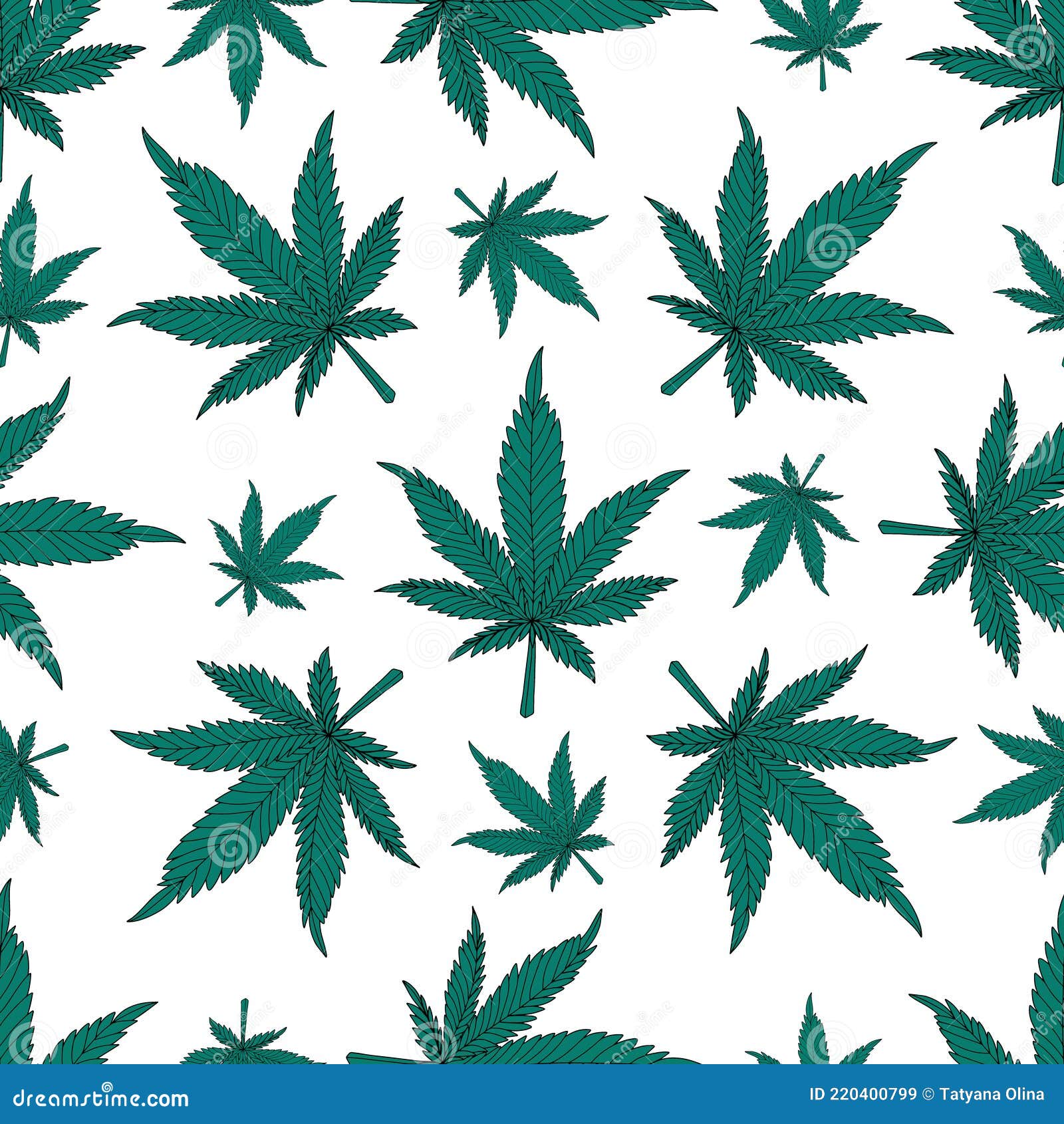 Cannabis Pattern.hemp Leaves on a White Background Stock Vector ...
