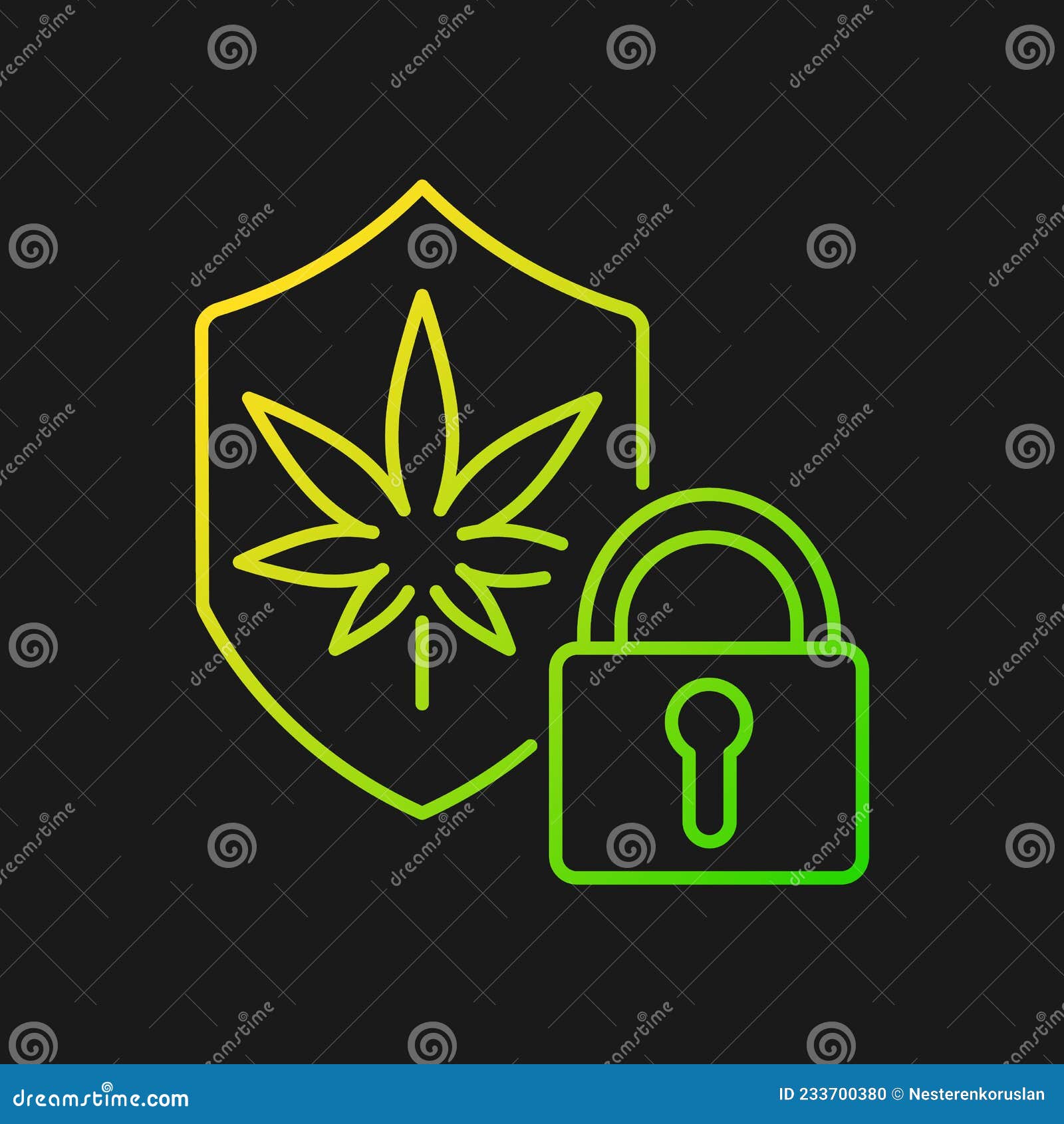 Cannabis Security Gradient Vector Icon for Dark Theme Stock Vector ...