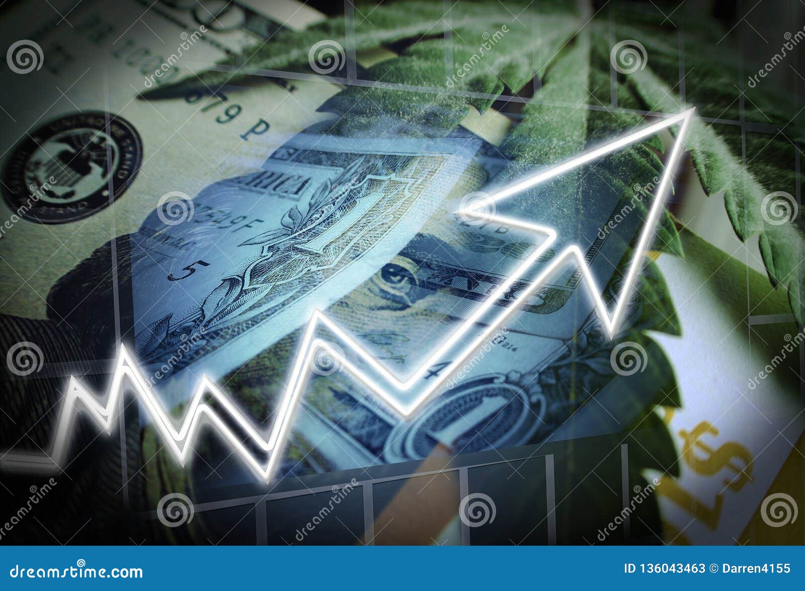 Cannabis Stocks Exploding with Marijuana Leaf on Hundred Stock Image ...