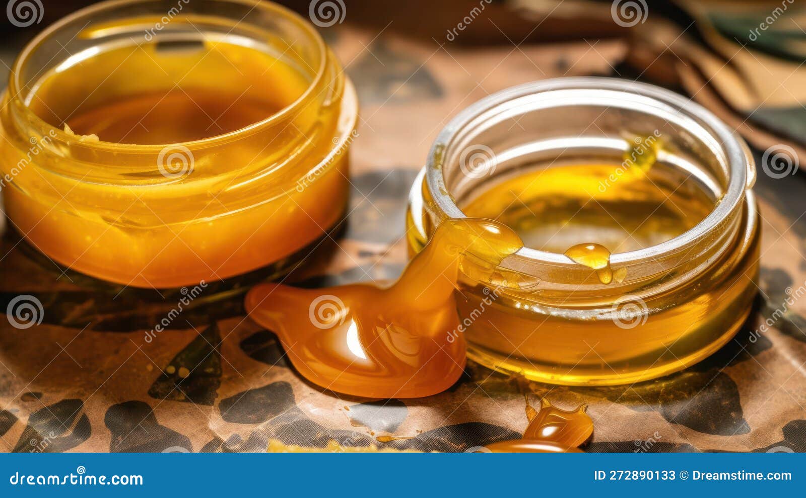 Cannabis Thc Golden Dab on Glass Container Generative AI Stock ...