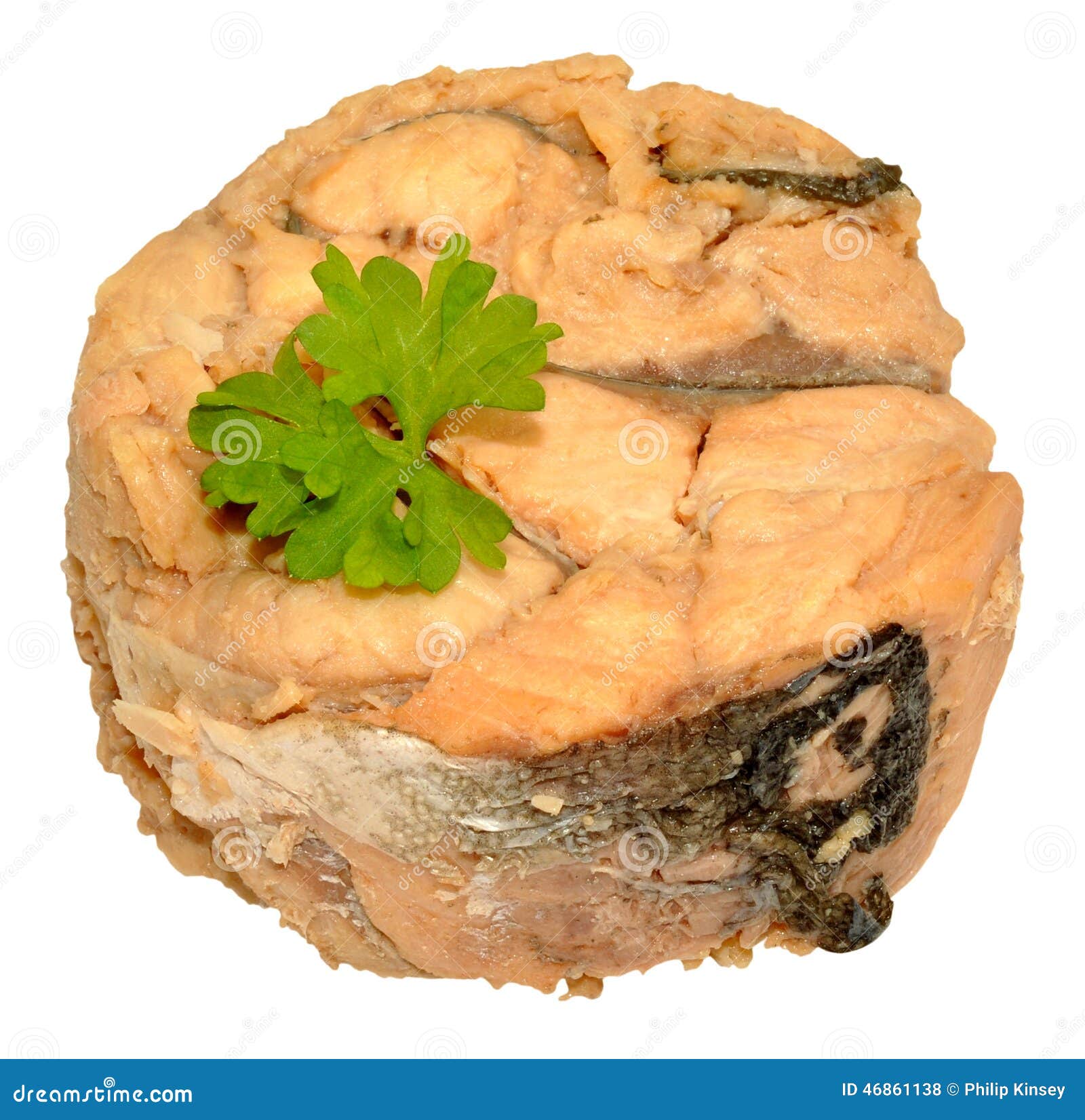 Canned Atlantic Salmon Meat Stock Photo - Image of canned, preserved ...