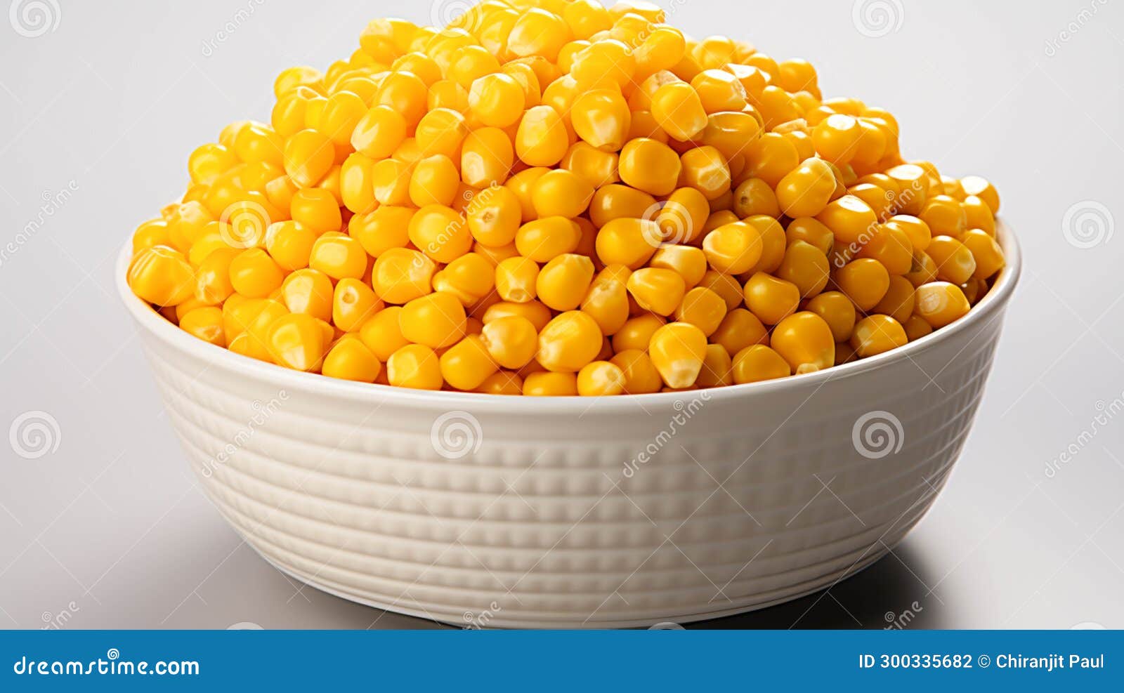 Canned Corn Kernels in Bowl on White Stock Photo - Image of nourishment ...