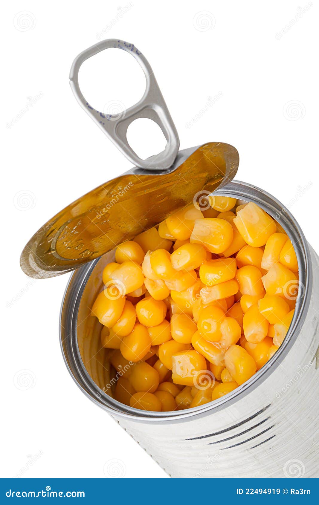 Canned Corn in a Tin on White Stock Image - Image of isolated, white ...