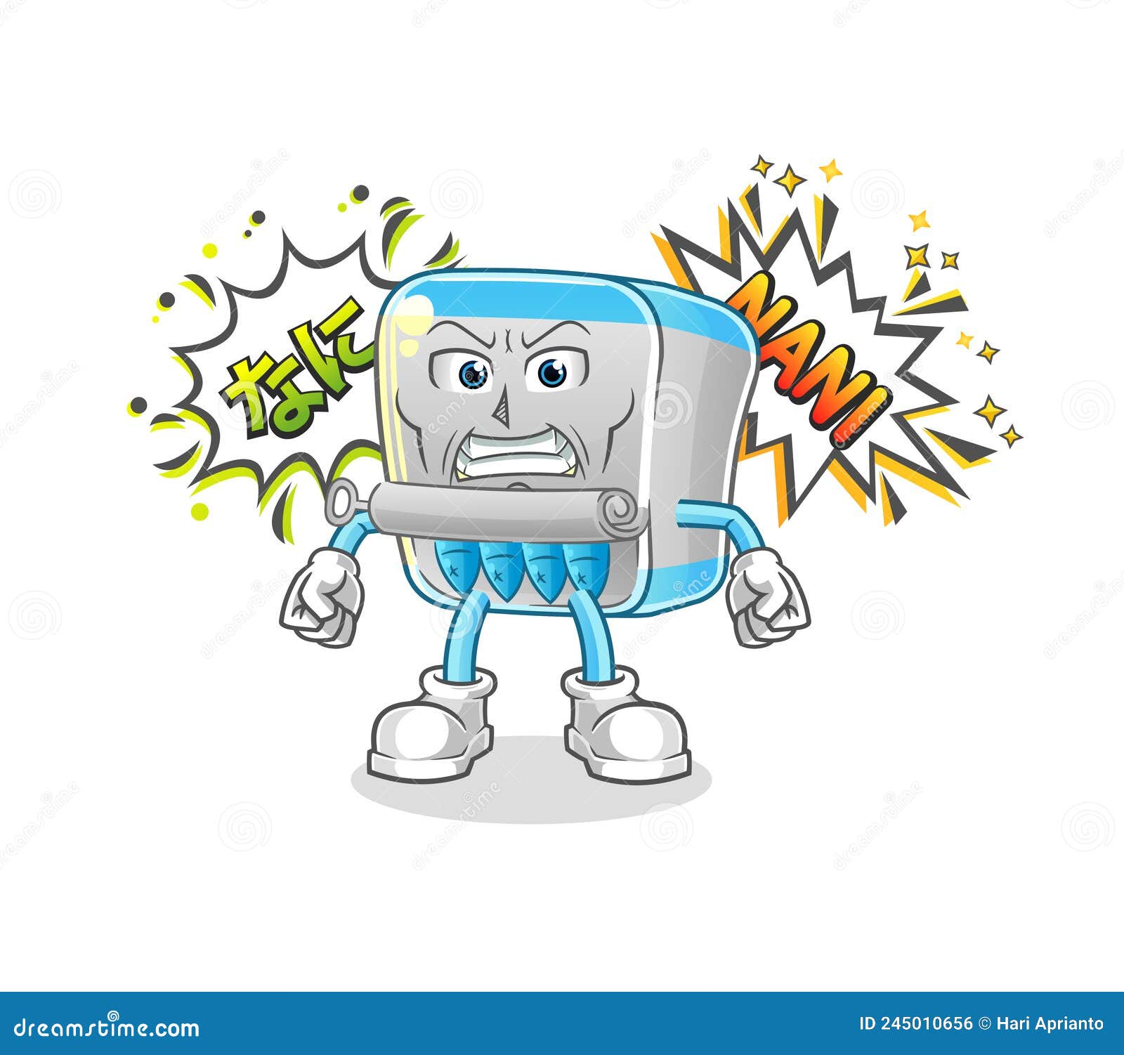 Canned Fish Anime Angry Vector. Cartoon Character Stock Vector ...