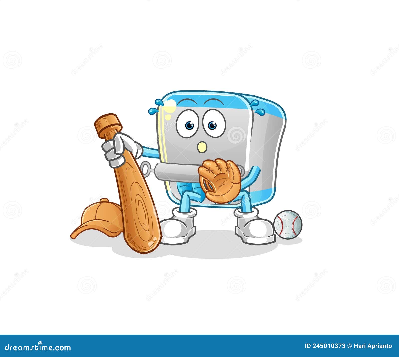 Canned Fish Baseball Catcher Cartoon. Cartoon Mascot Vector Stock ...