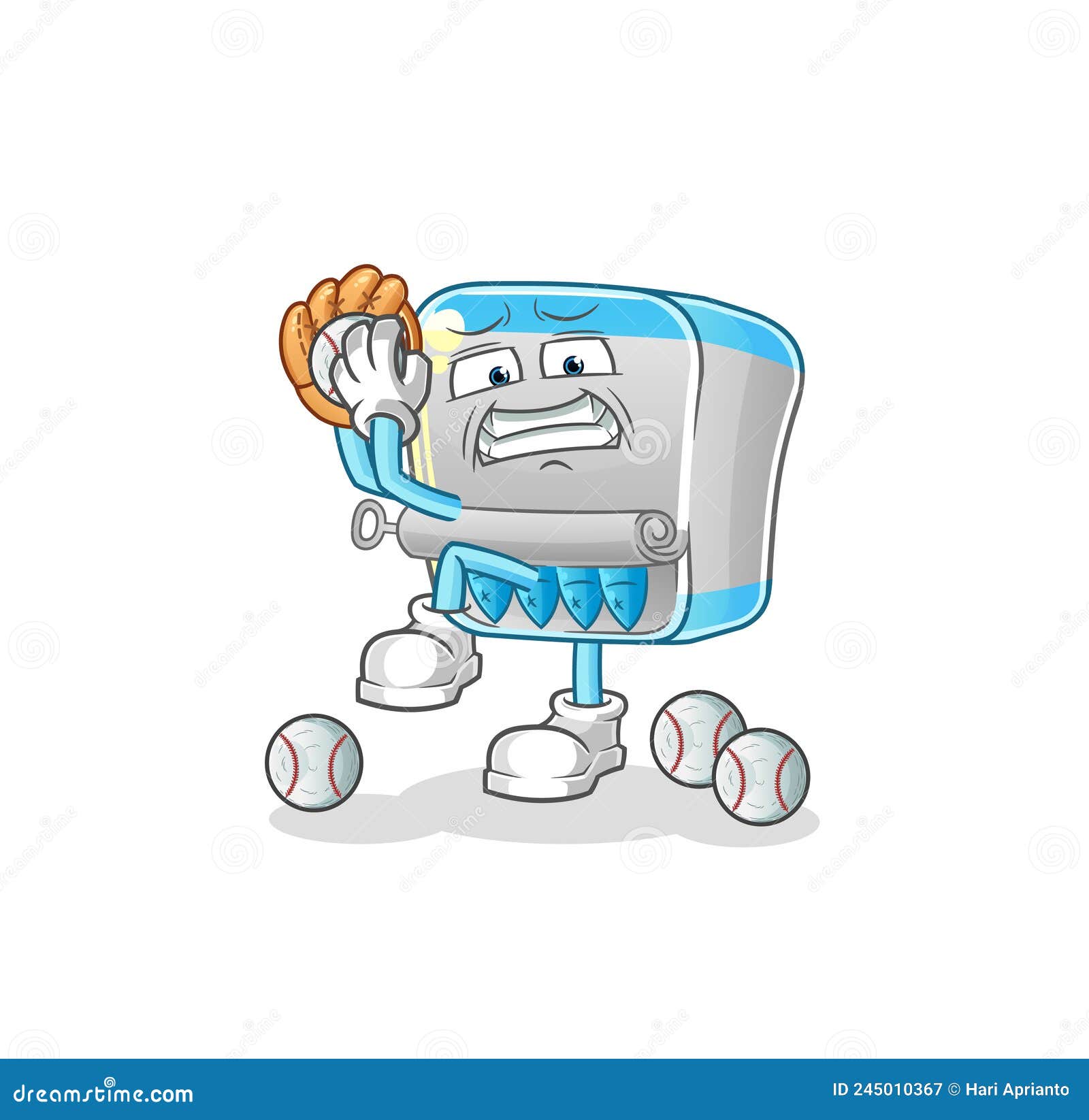 Canned Fish Baseball Pitcher Cartoon. Cartoon Mascot Vector Stock ...