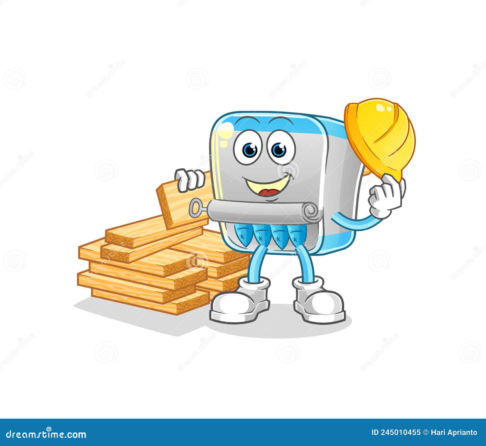 Canned Fish Builder Vector. Cartoon Character Stock Vector ...
