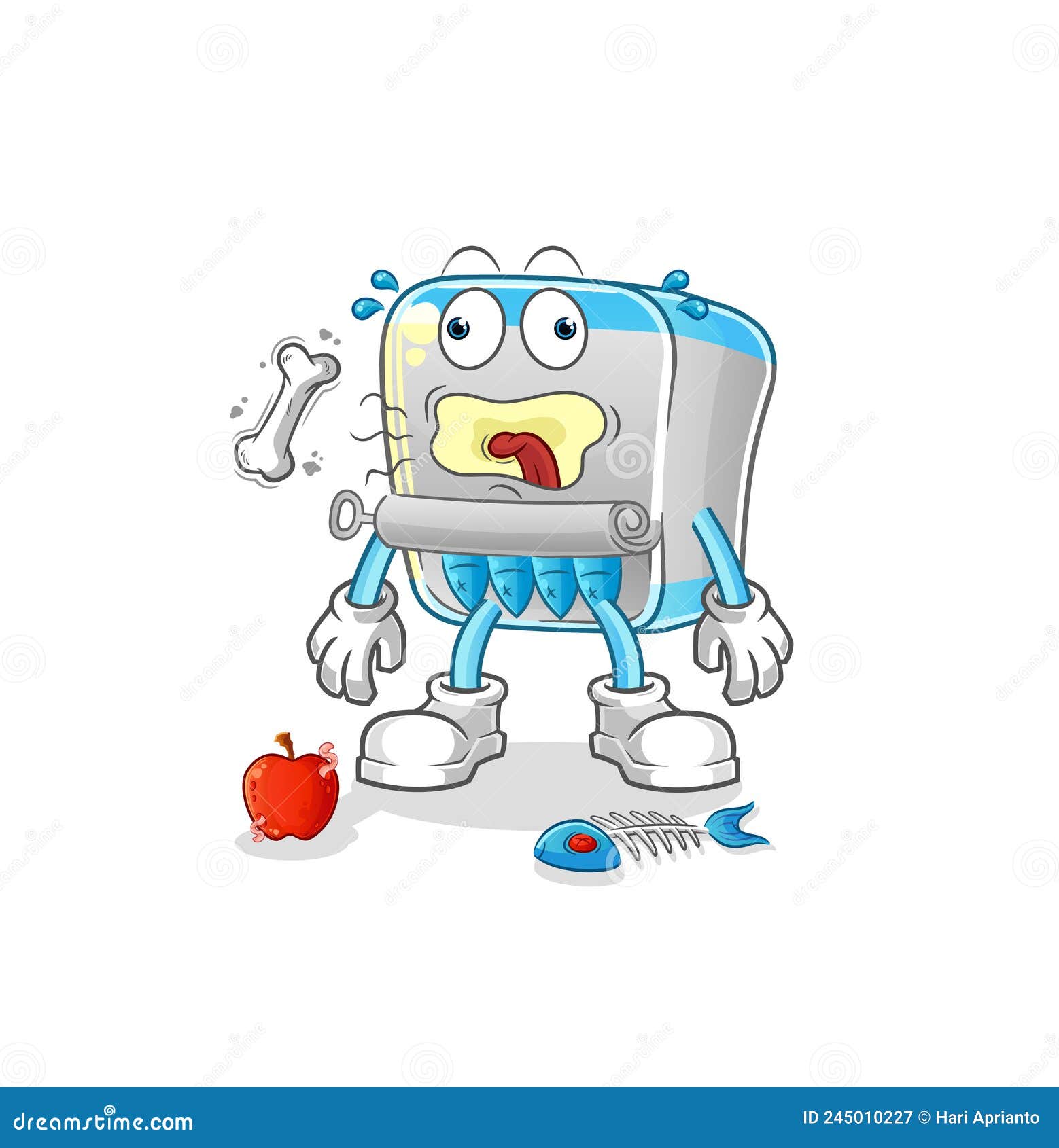 Canned Fish Burp Mascot. Cartoon Vector Stock Vector - Illustration of ...