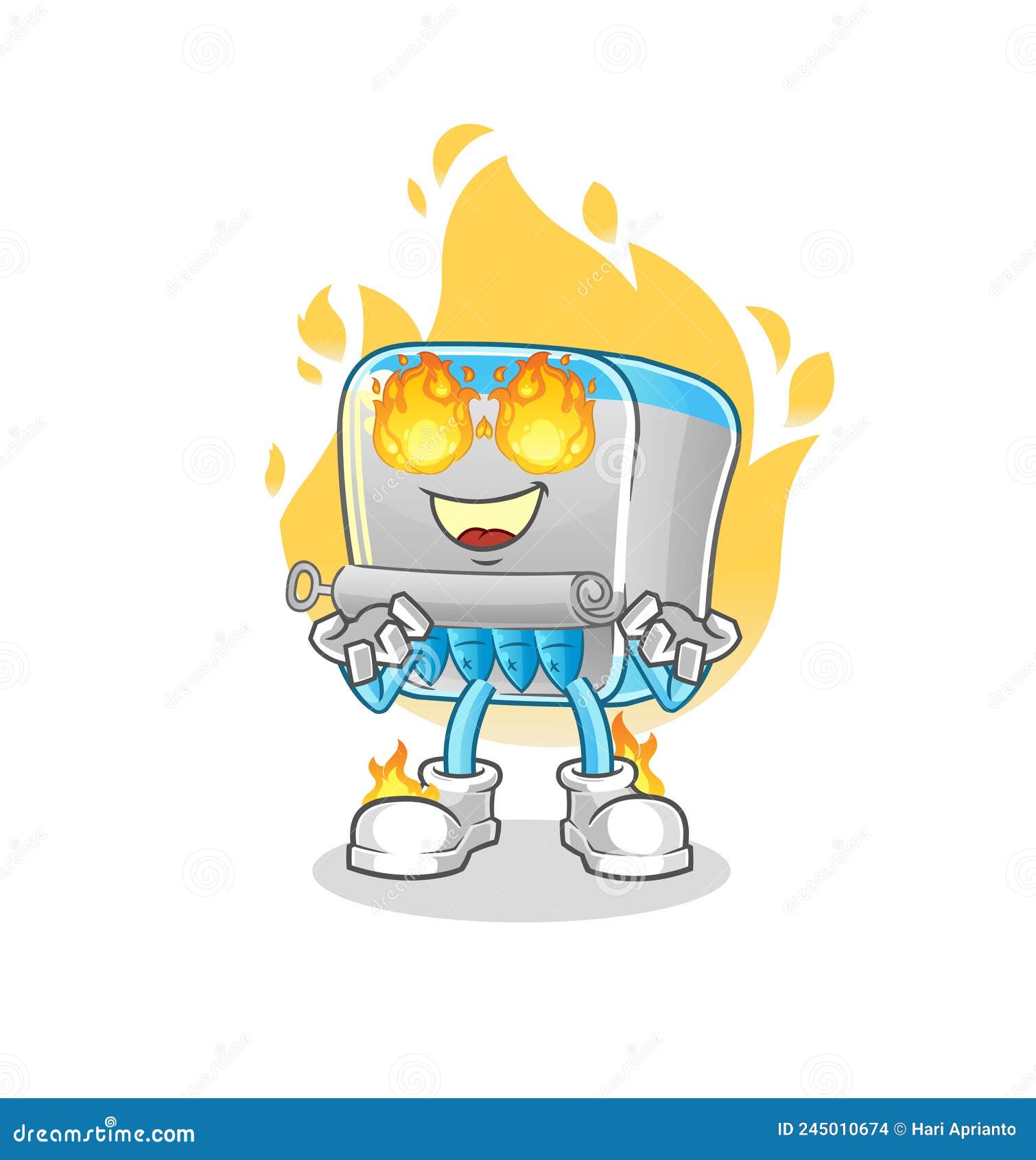 Canned Fish on Fire Mascot. Cartoon Vector Stock Vector - Illustration ...
