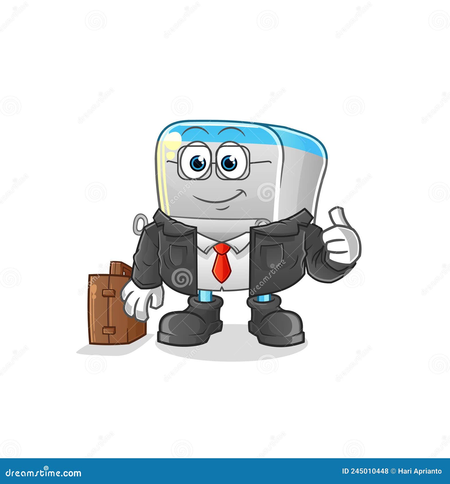 Canned Fish Office Worker Mascot. Cartoon Vector Stock Vector ...