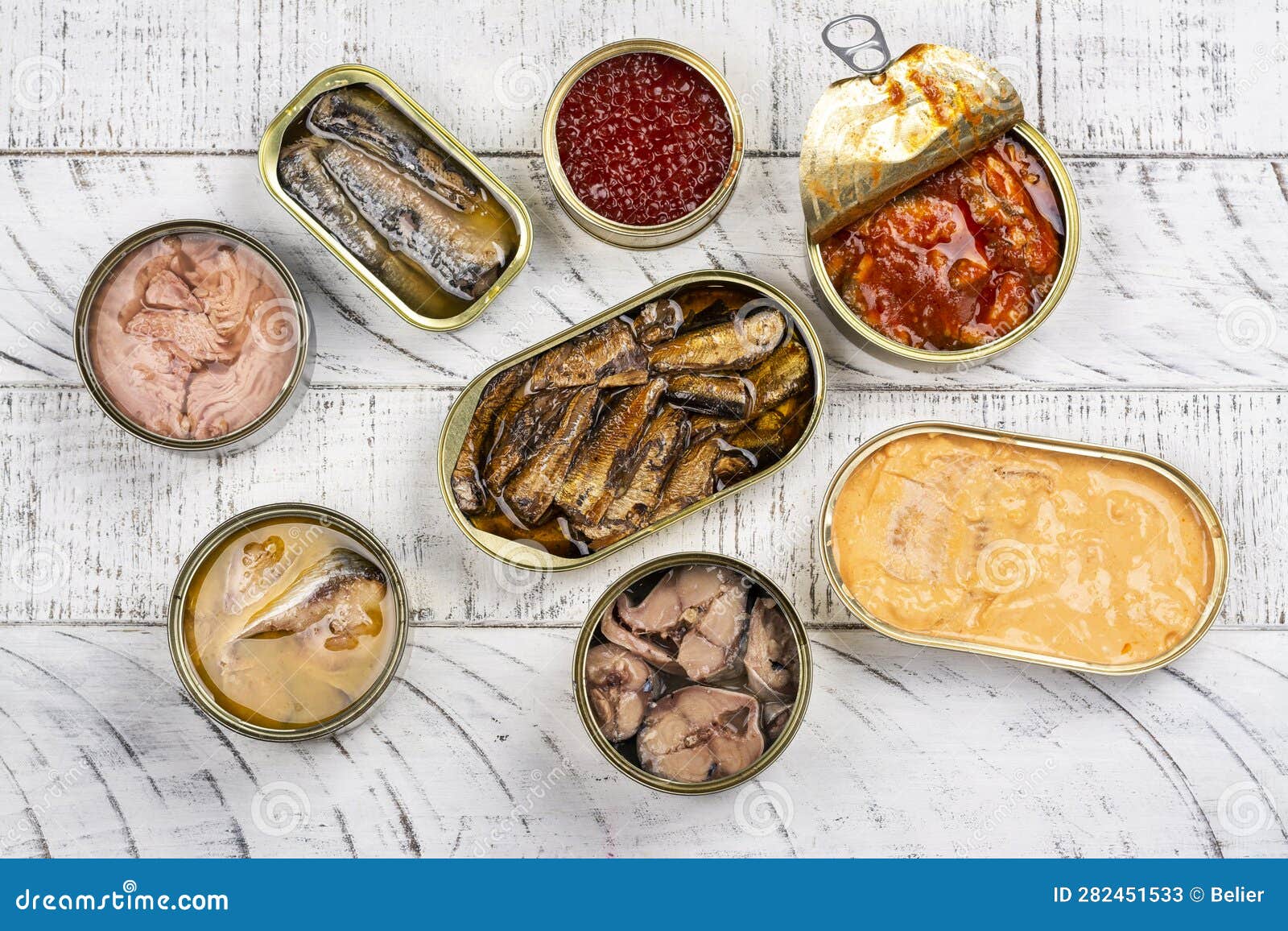 Canned Fish and Seafood in Cans Stock Image - Image of canned, product ...