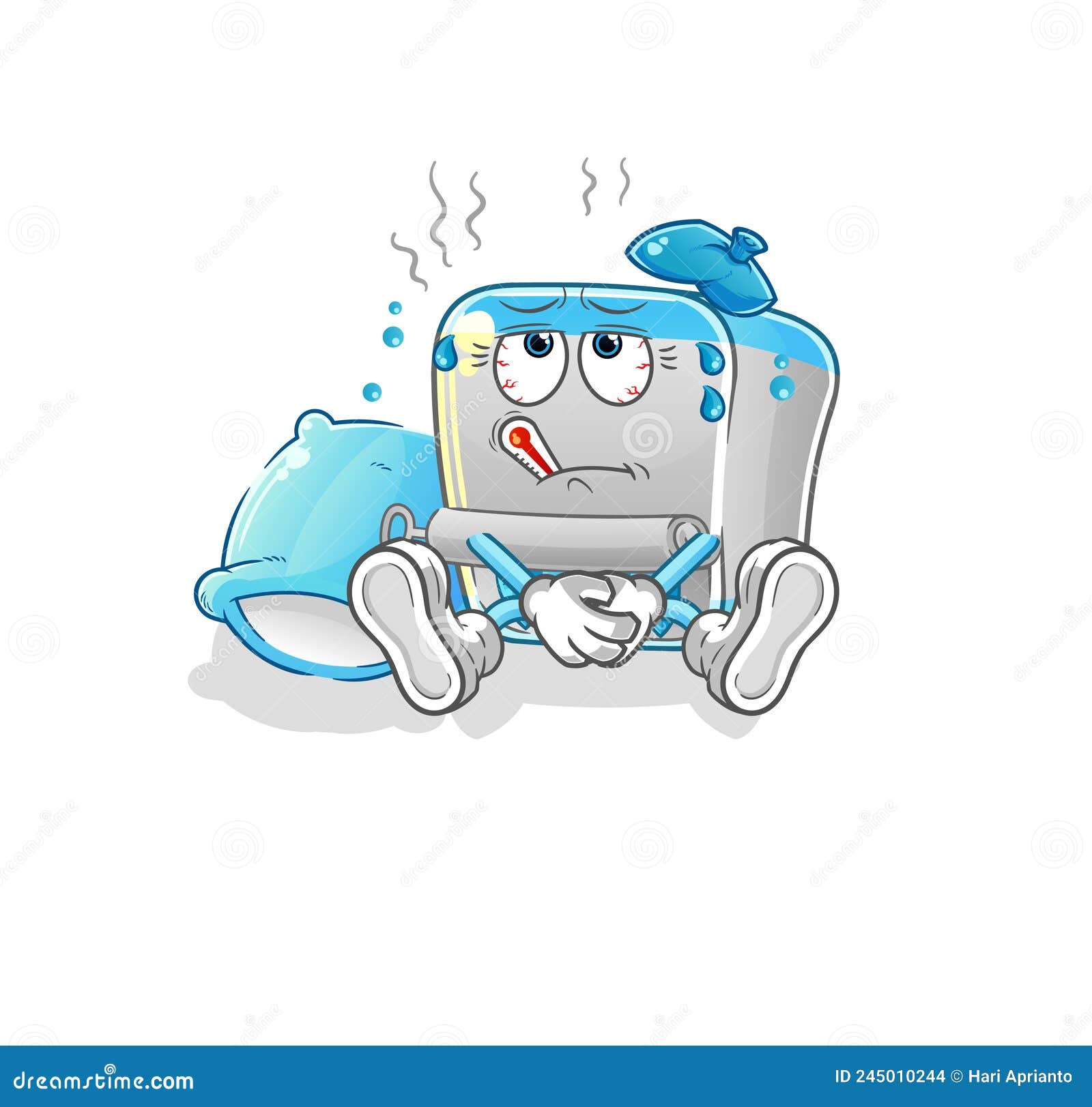 Canned Fish Sick Vector. Cartoon Character Stock Vector - Illustration ...