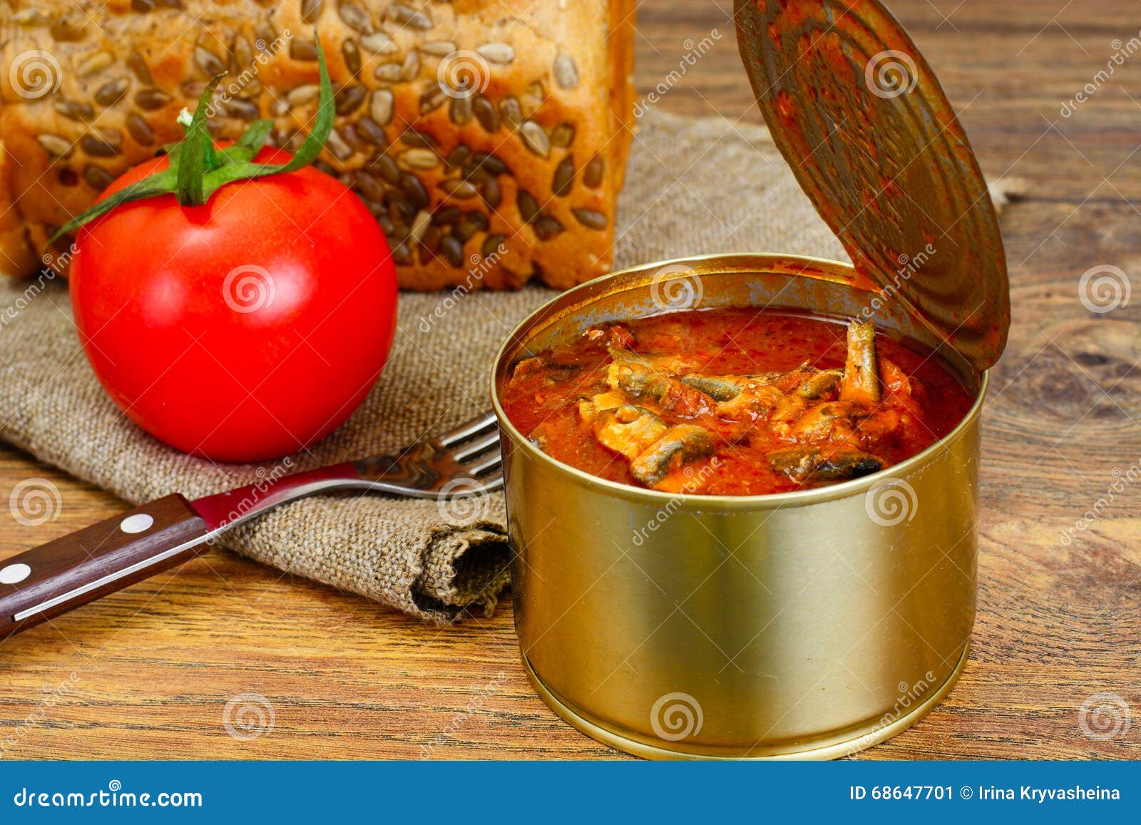 Canned Fish Sprat in Tomato Sauce Stock Image - Image of healthy, shot ...