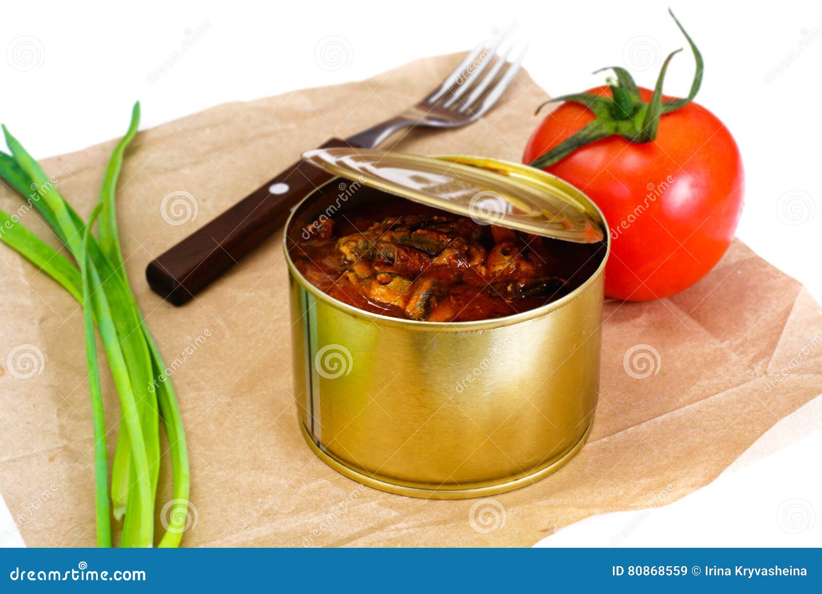 Canned Fish Sprat in Tomato Sauce Stock Image - Image of compartment ...