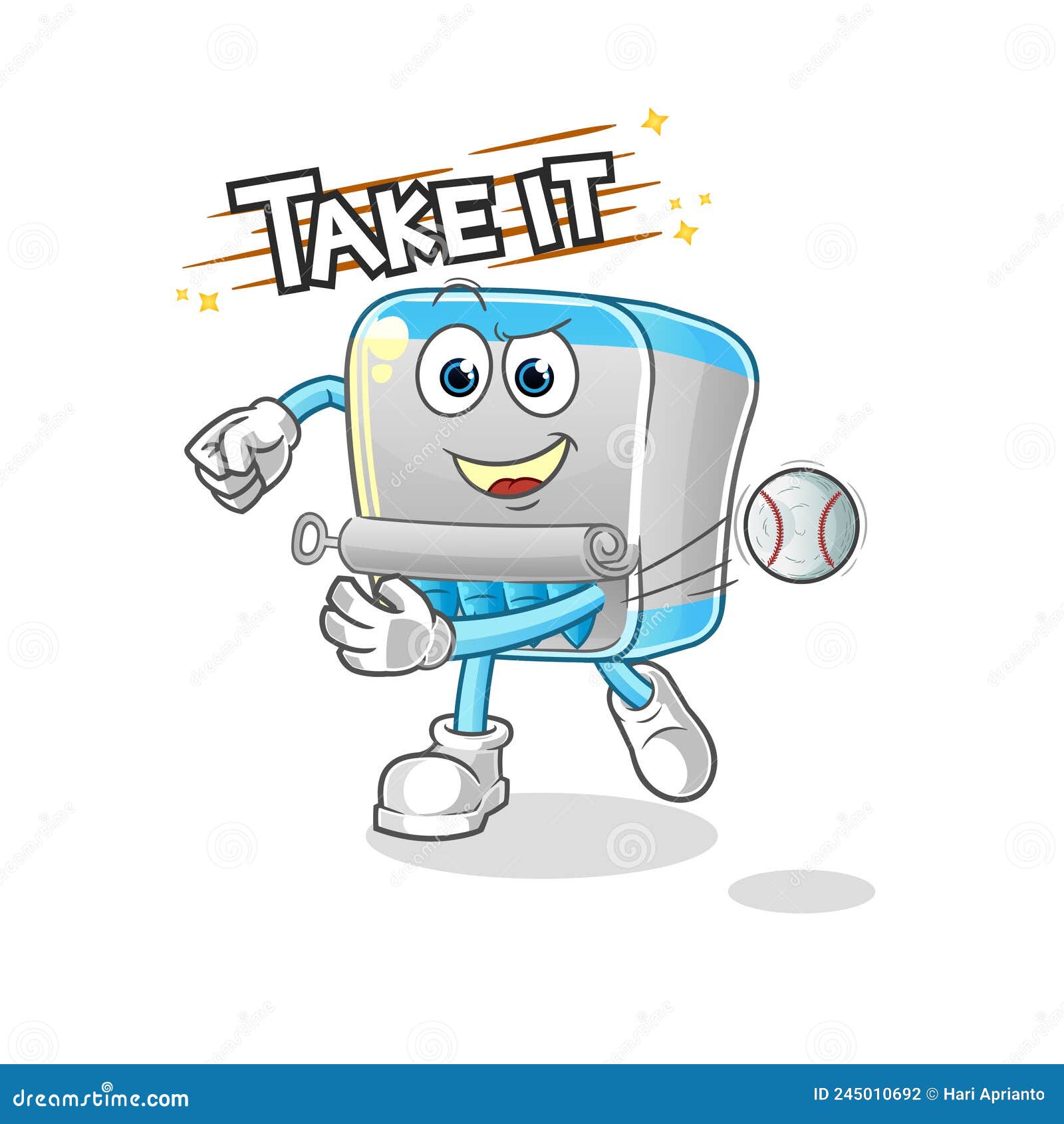 Canned Fish Throwing Baseball Vector. Cartoon Character Stock Vector ...