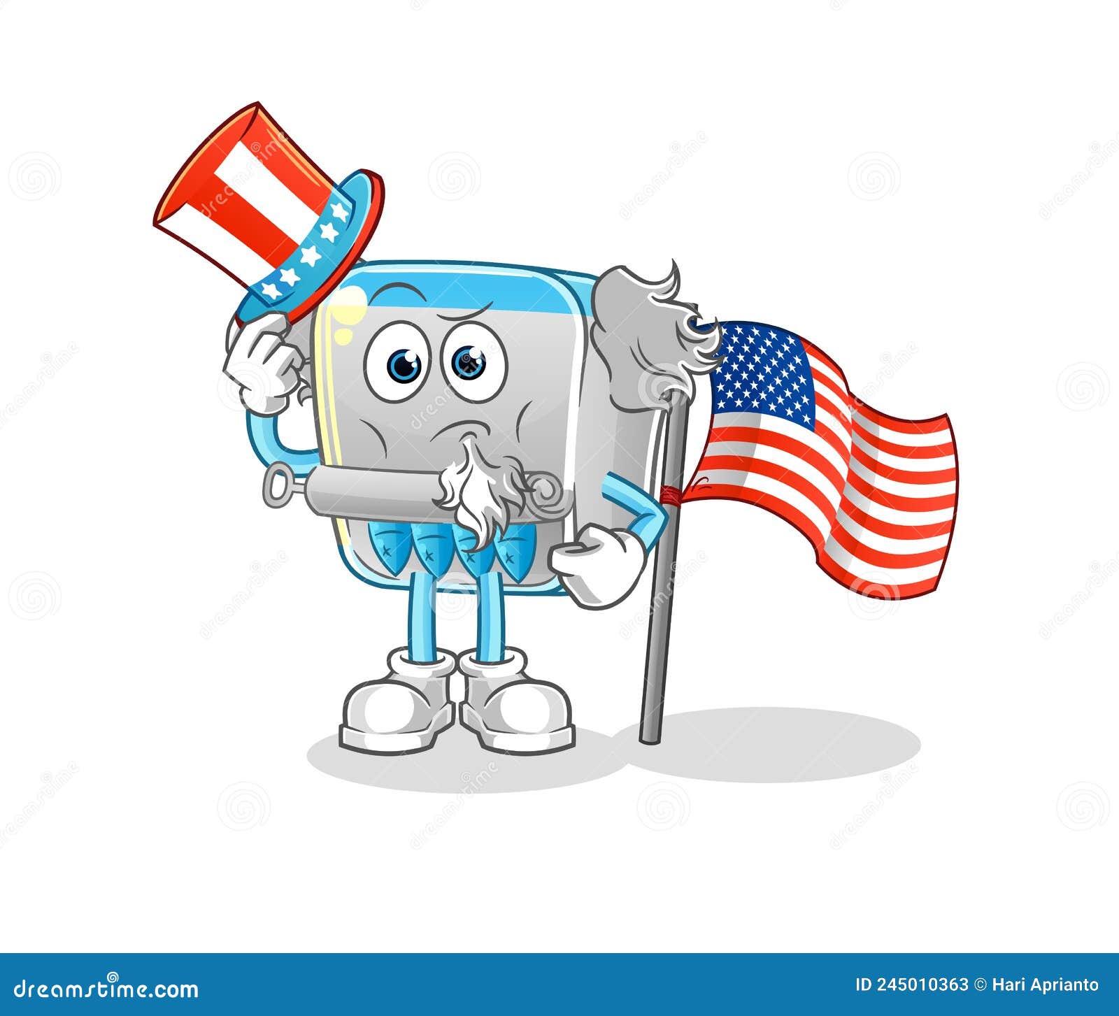 Canned Fish Uncle Sam Character. Cartoon Mascot Vector Stock Vector ...