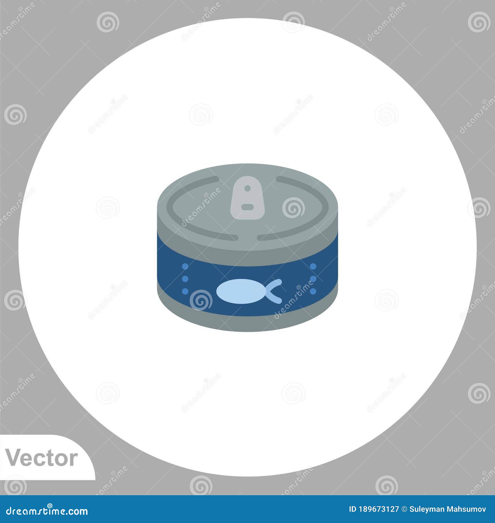 Canned Fish Vector Icon Sign Symbol Stock Vector - Illustration of ...