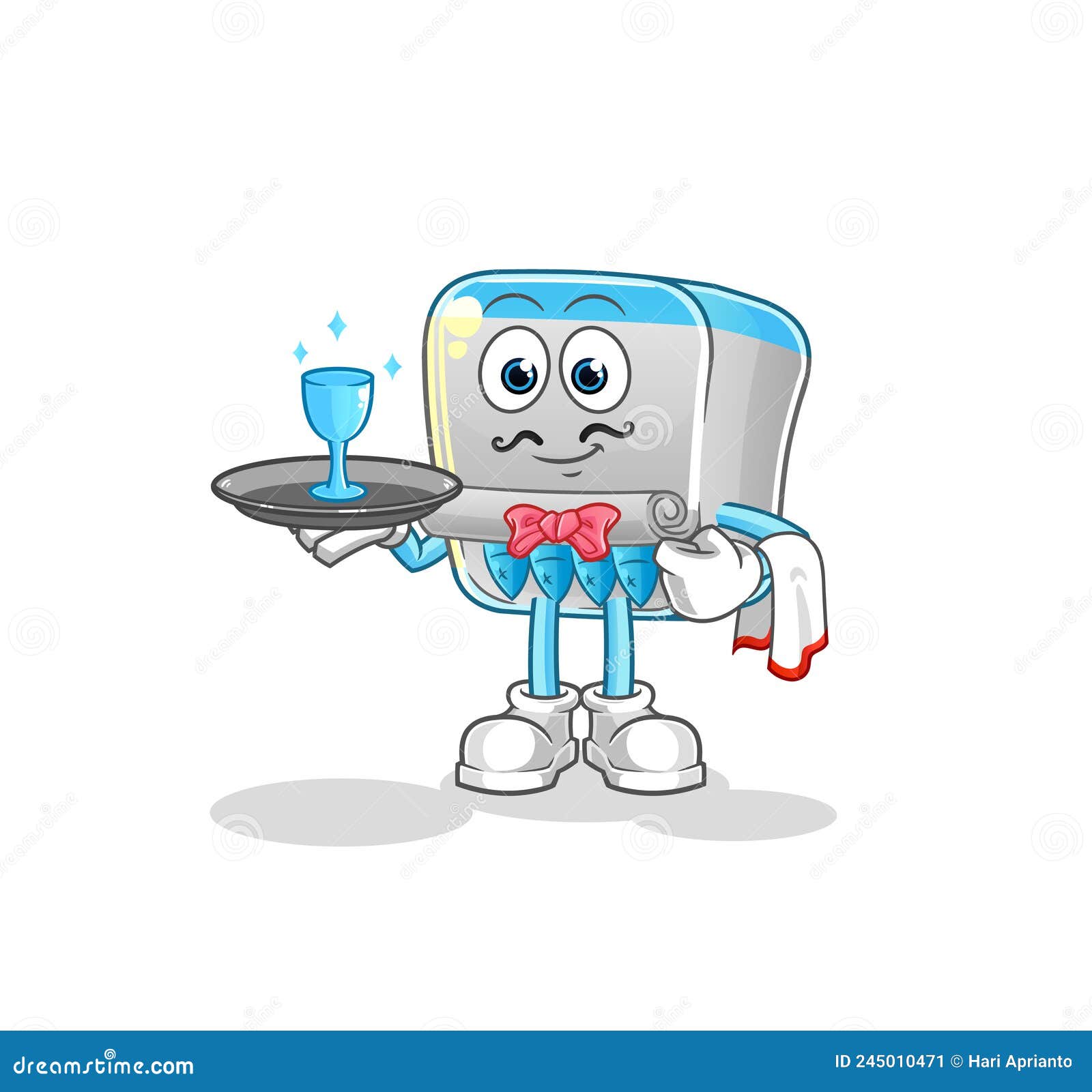 Canned Fish Waiter Cartoon. Cartoon Mascot Vector Stock Vector ...