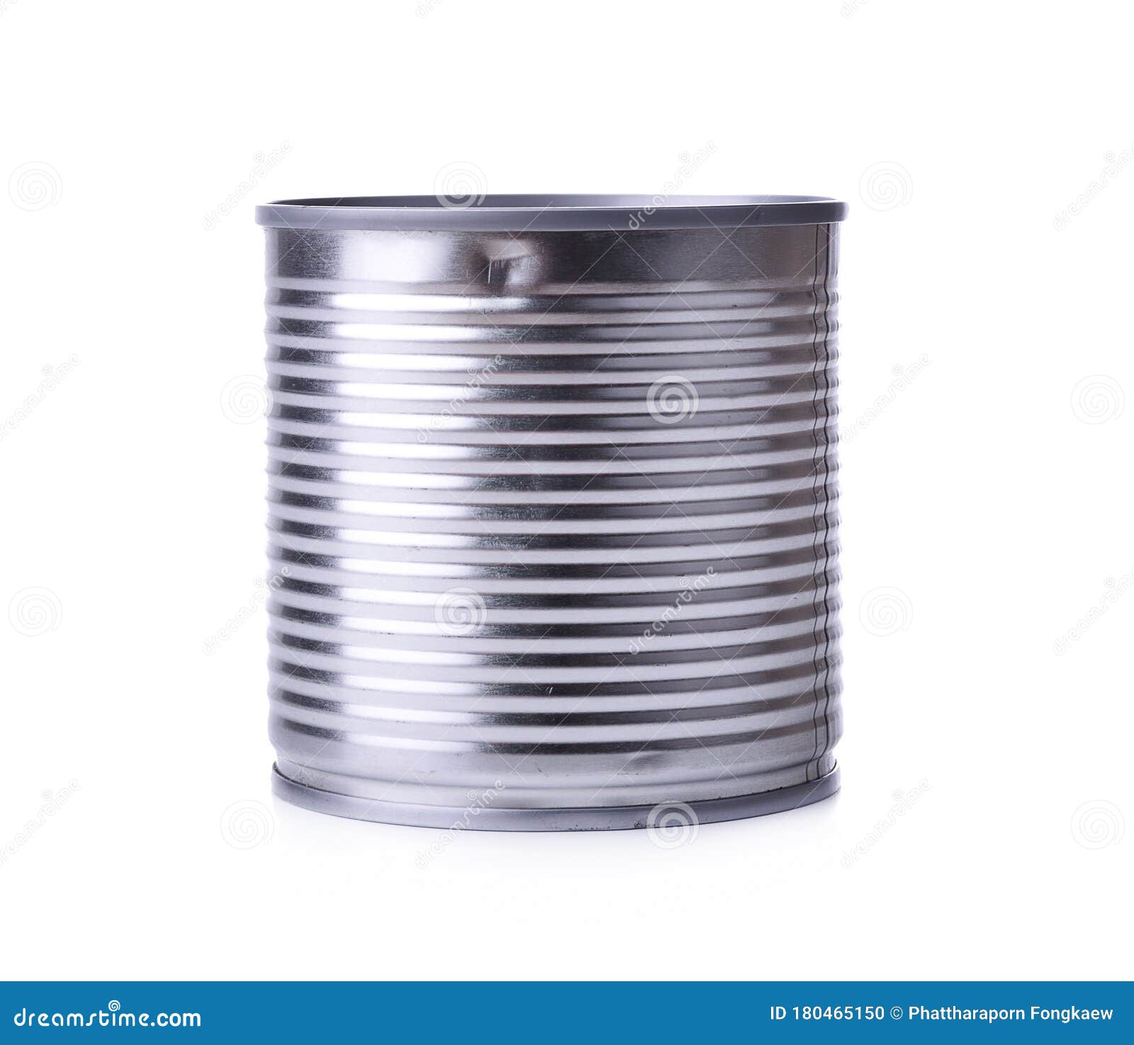 Canned Food Isolated Over White Stock Photo - Image of storage, steel ...