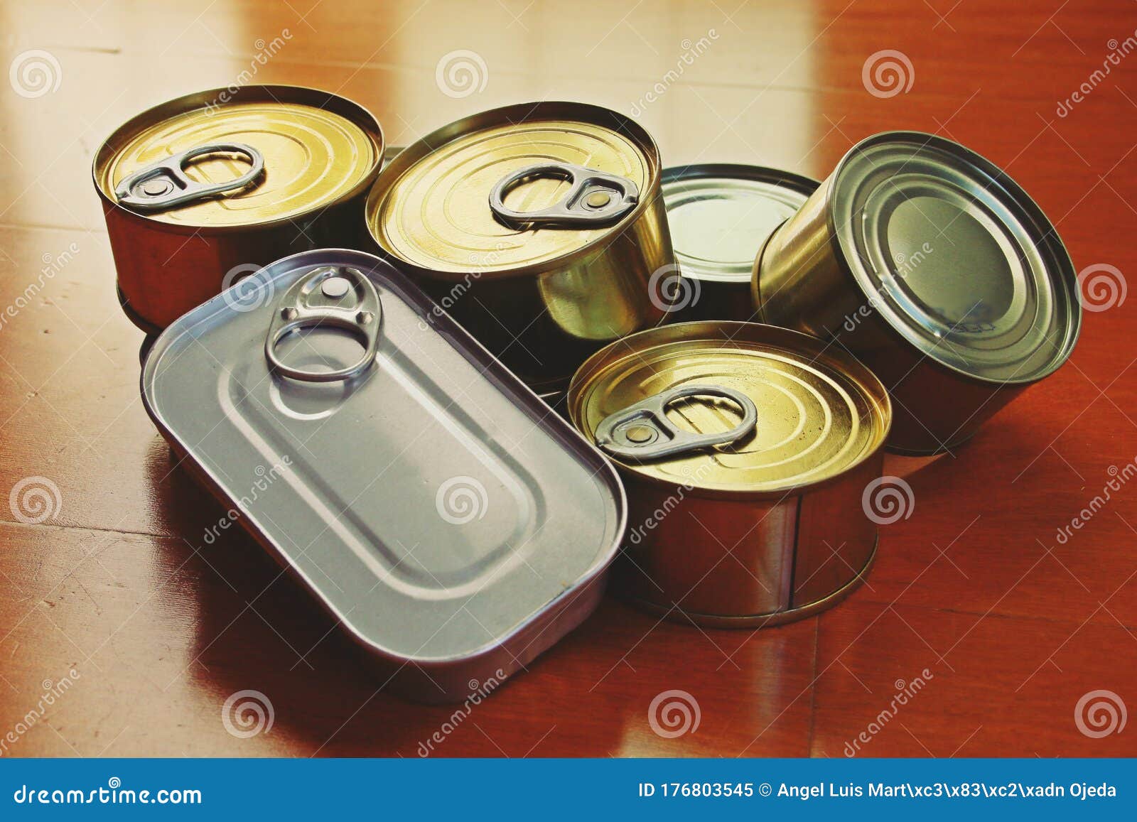 Canned food. Tinned food. stock image. Image of nutritious - 176803545