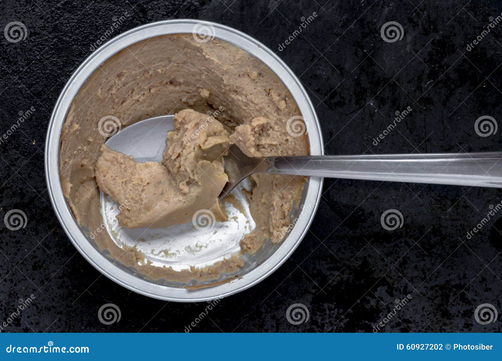 Canned Meat Pate with a Spoon Stock Photo - Image of aluminum, liver ...