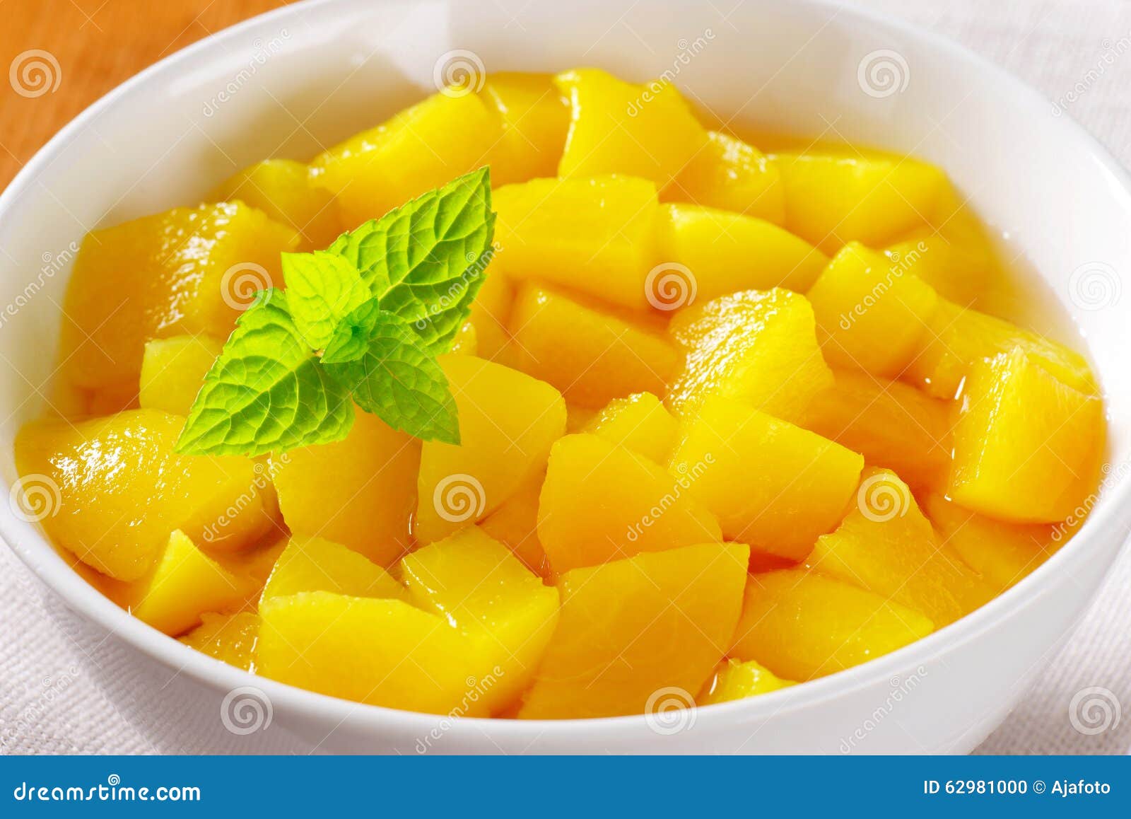 Canned peach pieces stock photo. Image of bowl, food - 62981000