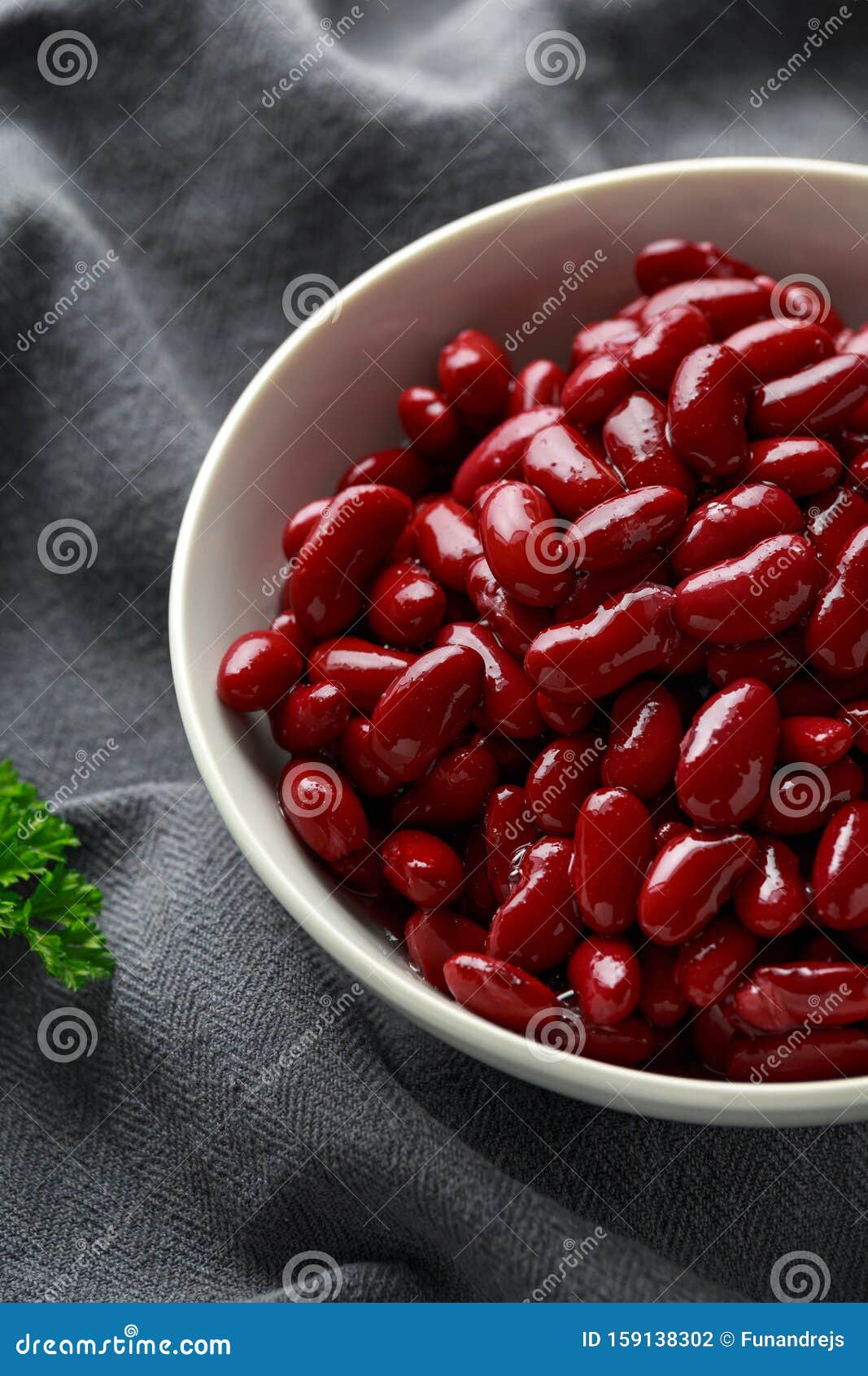 Canned Red Kidney Beans in White Bowl Stock Photo - Image of legume ...