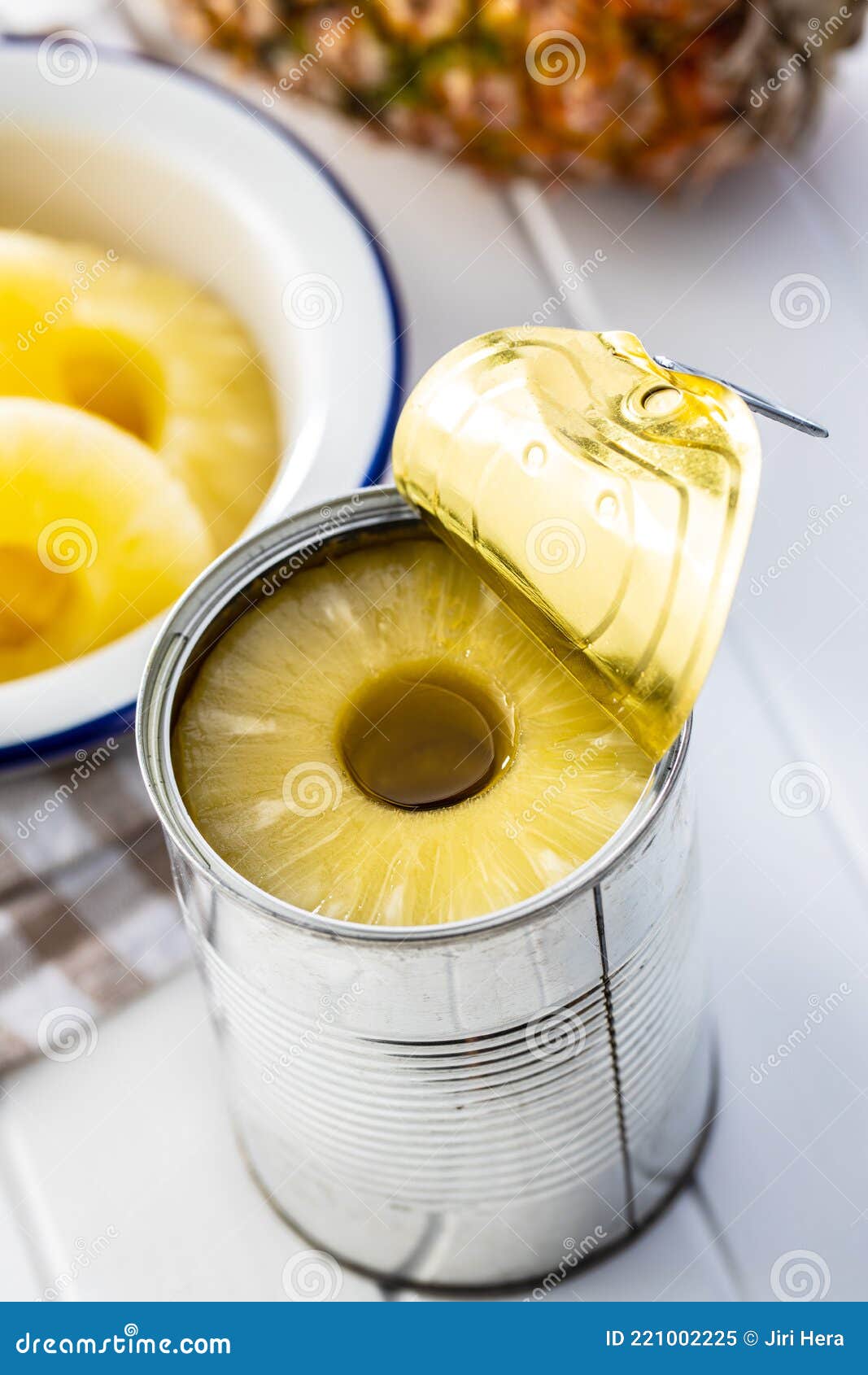 Canned Sliced Pineapple Fruit in Can Stock Image - Image of object ...