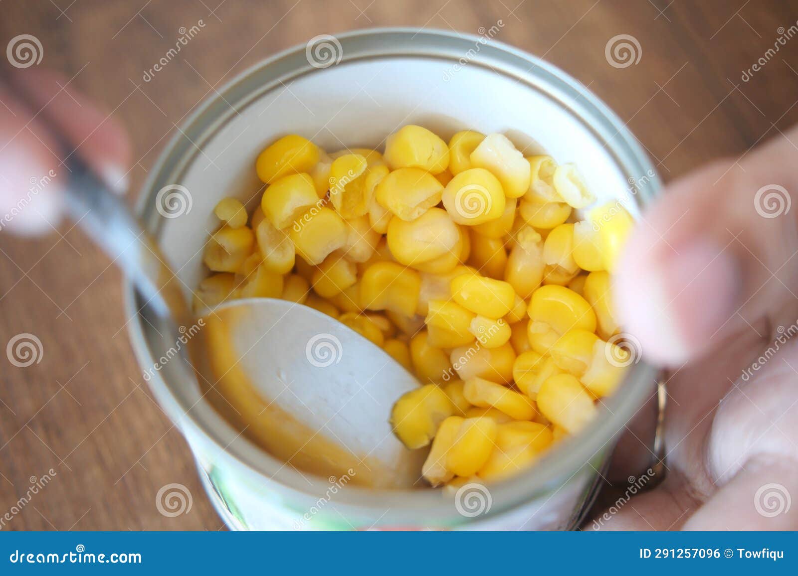 Canned Sweet Corn Close Up . Stock Photo - Image of organic, corn ...