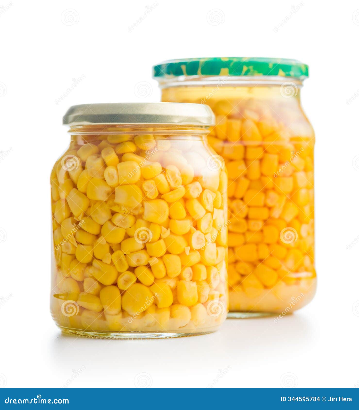 Canned Sweet Corn in Jar Isolated on White Background Stock Photo ...