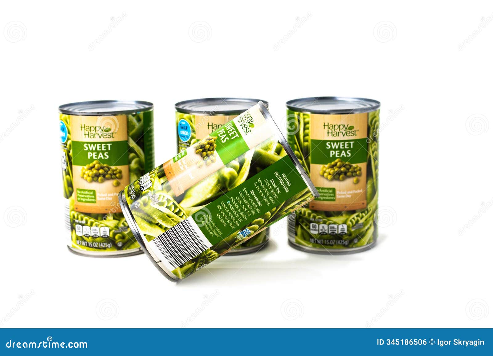 Canned Sweet Peas in Cans on White Background Editorial Photo - Image ...
