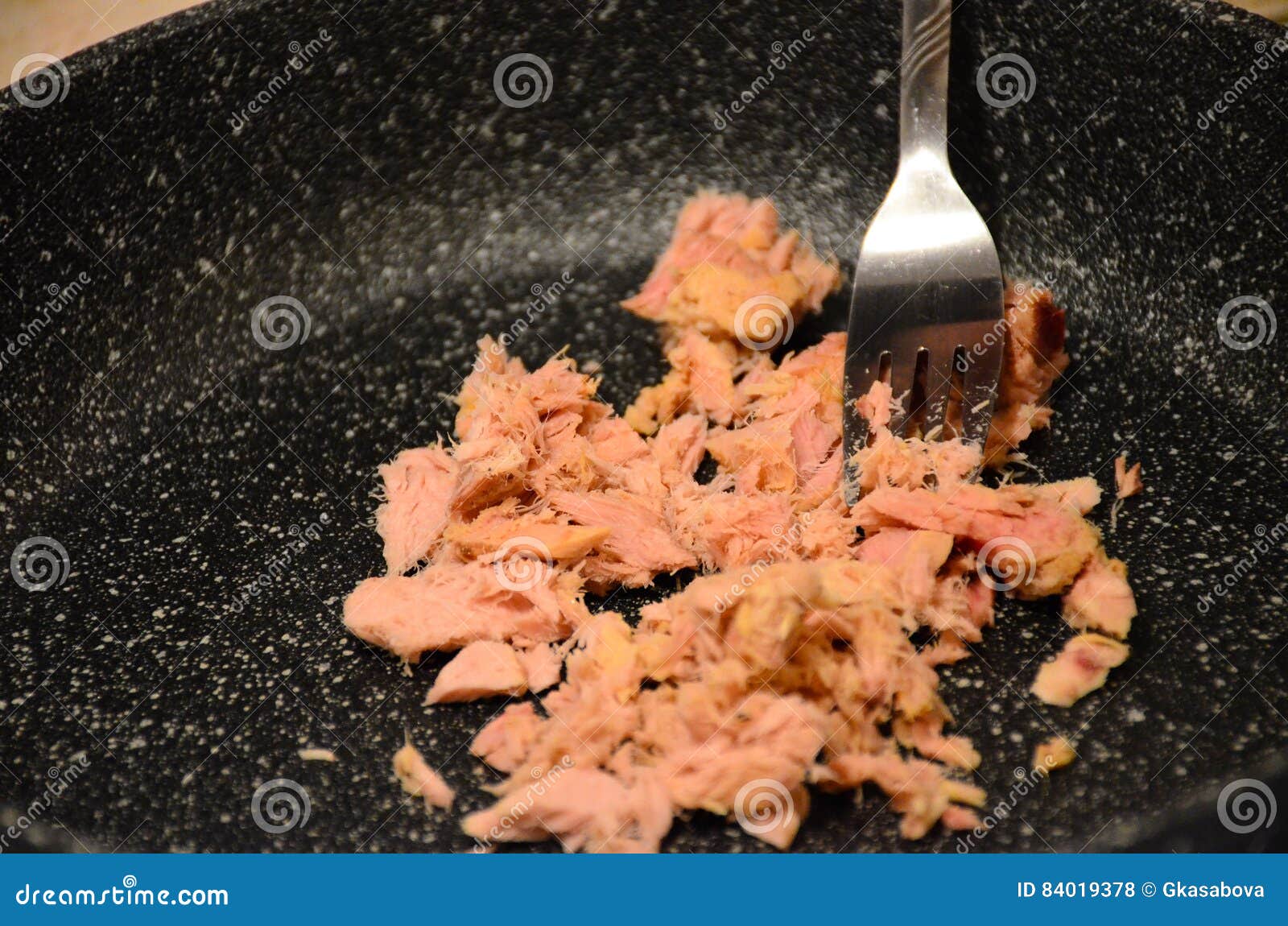 Canned tuna chunks stock photo. Image of close, cooked - 84019378