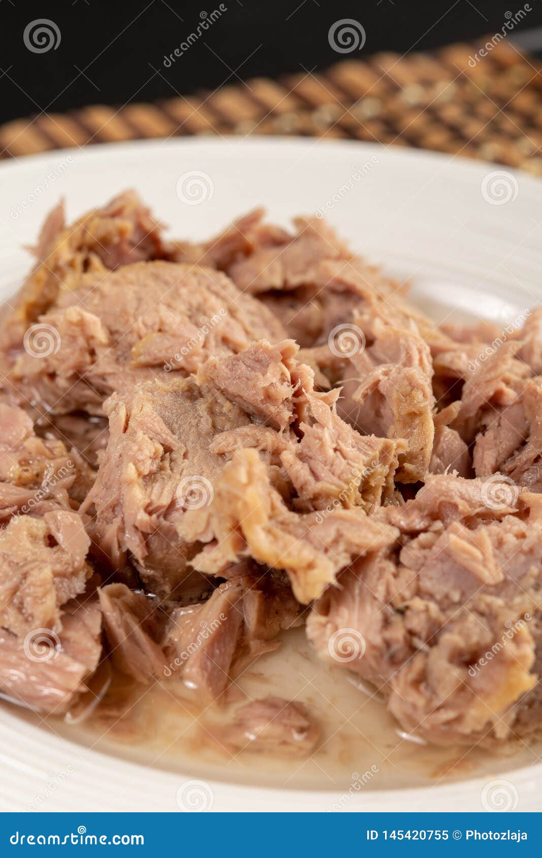 Canned Tuna Fish Slices on the Chinesse Background Table Stock Image ...