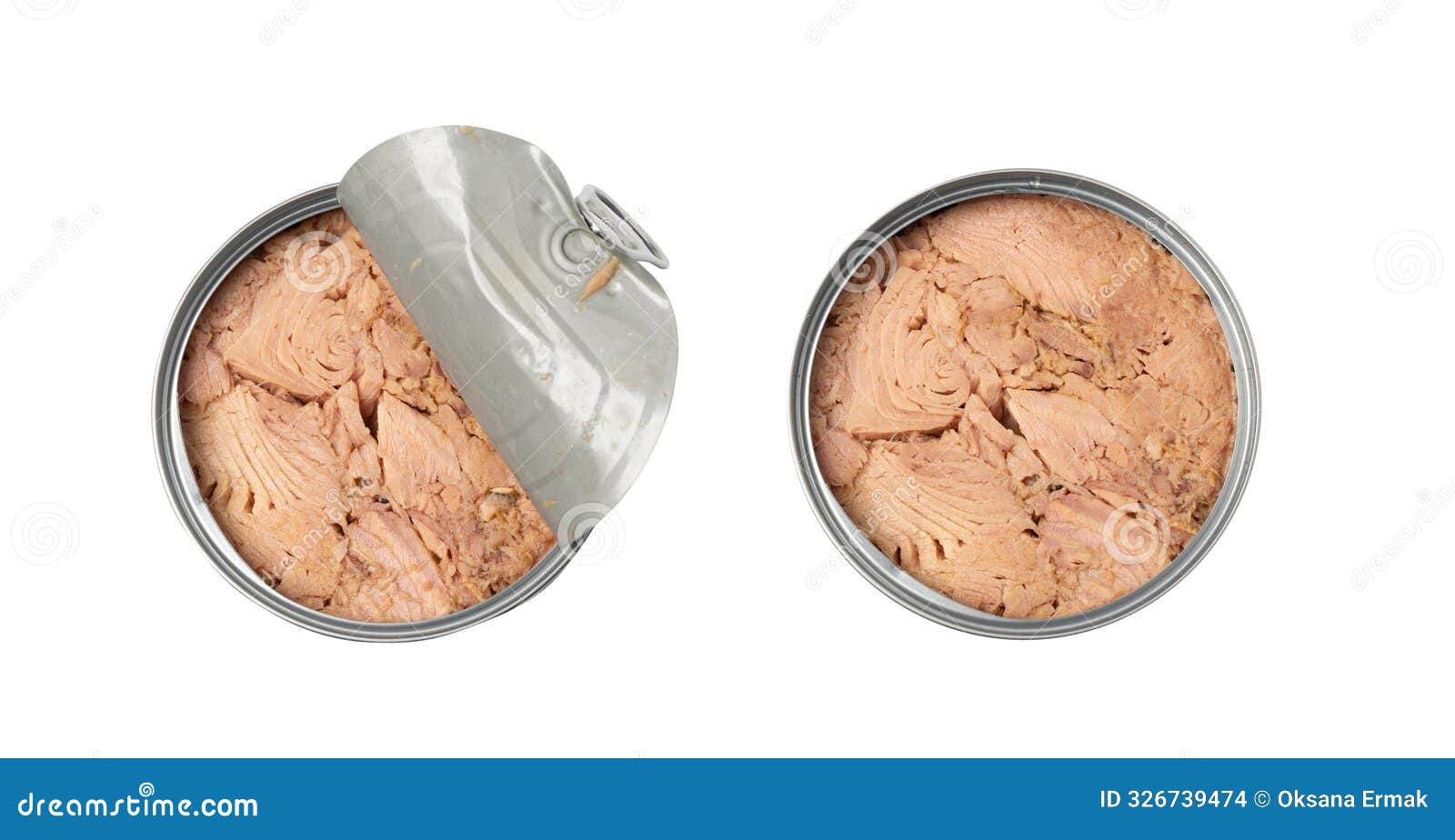 Canned Tuna Isolated, Albacore Fish Chunks in Open Tin Can, Tuna Oil ... Canned Tuna Isolated, Albacore Fish Chunks in Open Tin Can, Tuna Oil ...