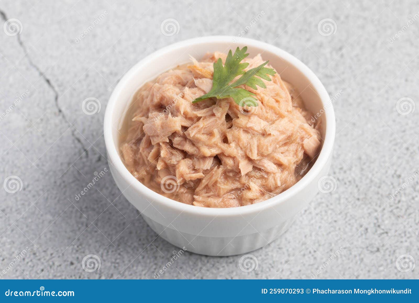 Canned Tuna in a White Cup on a White Background Stock Image - Image of ...