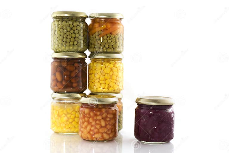 Canned vegetables stock image. Image of white, isolated - 4652689