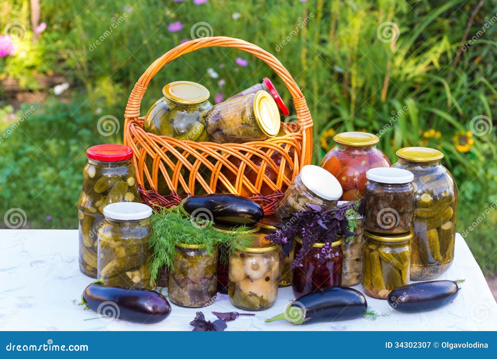 Canned vegetables outdoors stock image. Image of tomato - 34302307