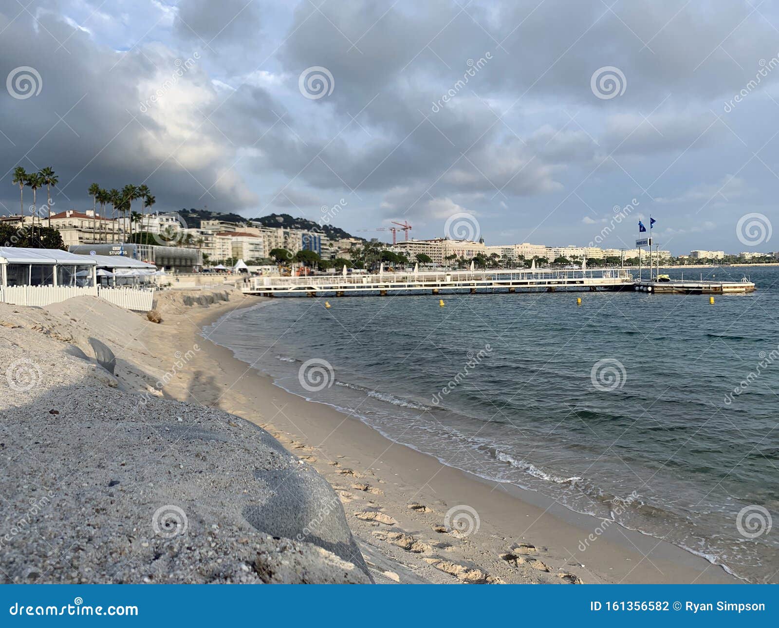 Cannes beach landscape stock photo. Image of aqua, sand - 161356582