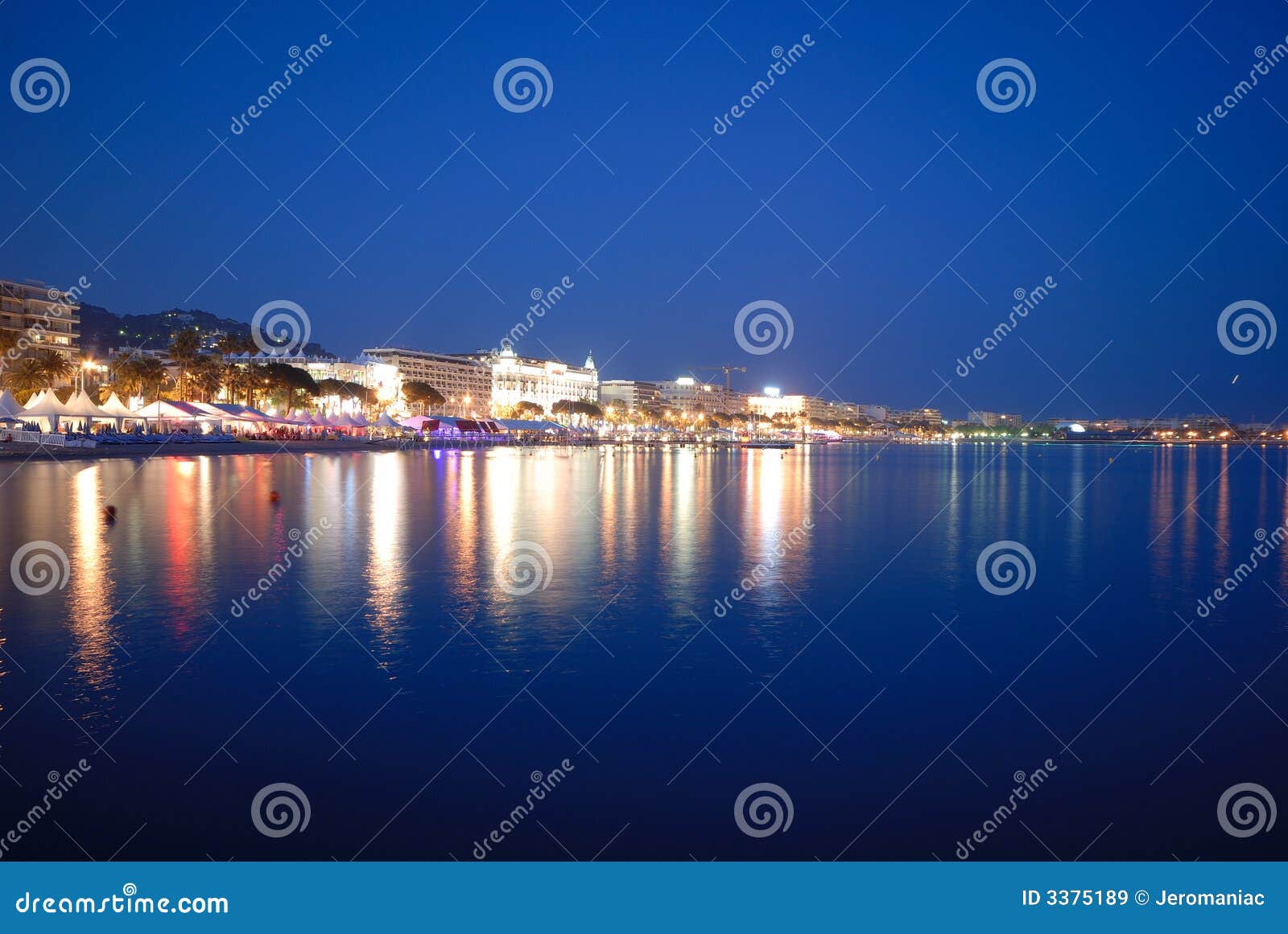 Cannes festival by night stock image. Image of riviera - 3375189